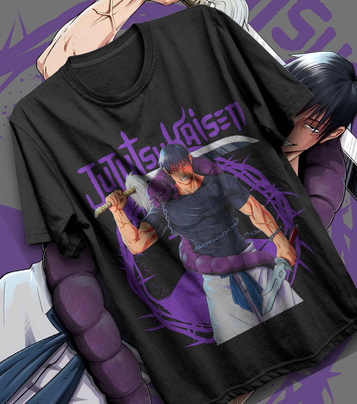 Toji Fushiguro T-shirt, Jujutsu Kaisen Manga Anime Shirt,Dark Heather ...