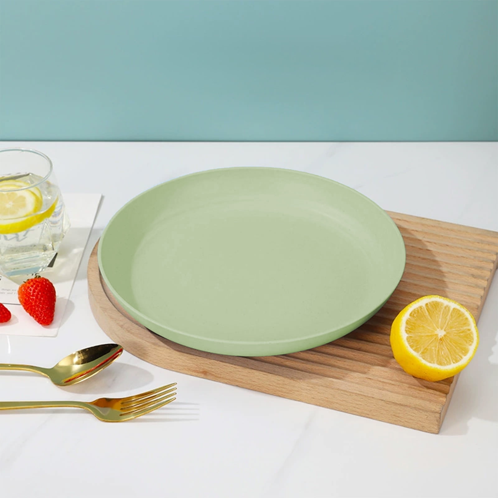 Tokeaaoa Shatterproof Plastic Dinner Trays Set - Reusable Microwave ...