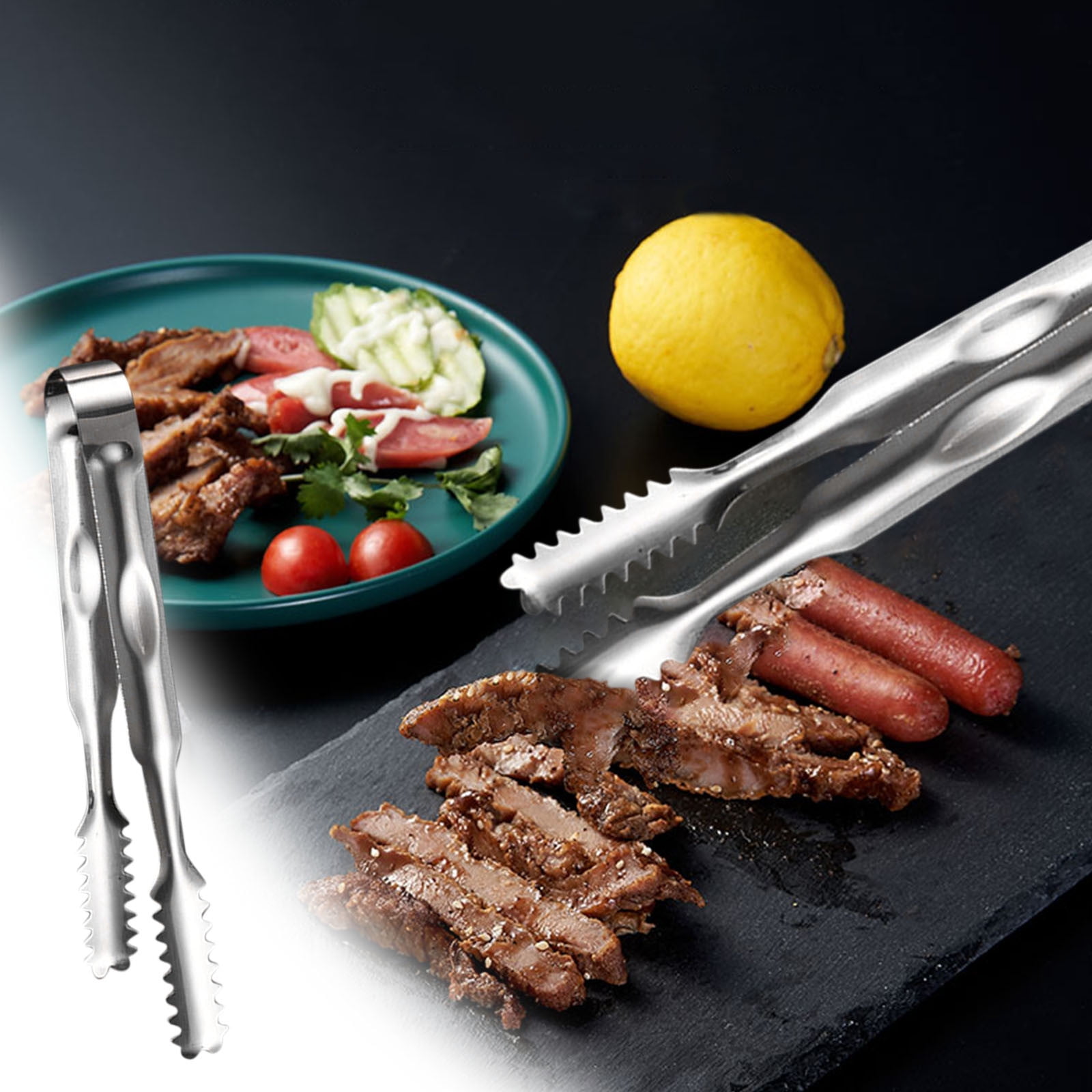 Tokeaaoa Stainless Steel Ice Tongs for Food - Heavy Duty BBQ Grill ...