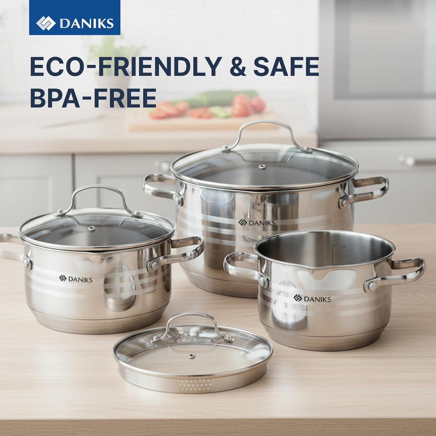 Tokio Stainless Steel Cookware Set, 6-Piece – 2 qt, 3 qt, 4.5 qt Pots ...