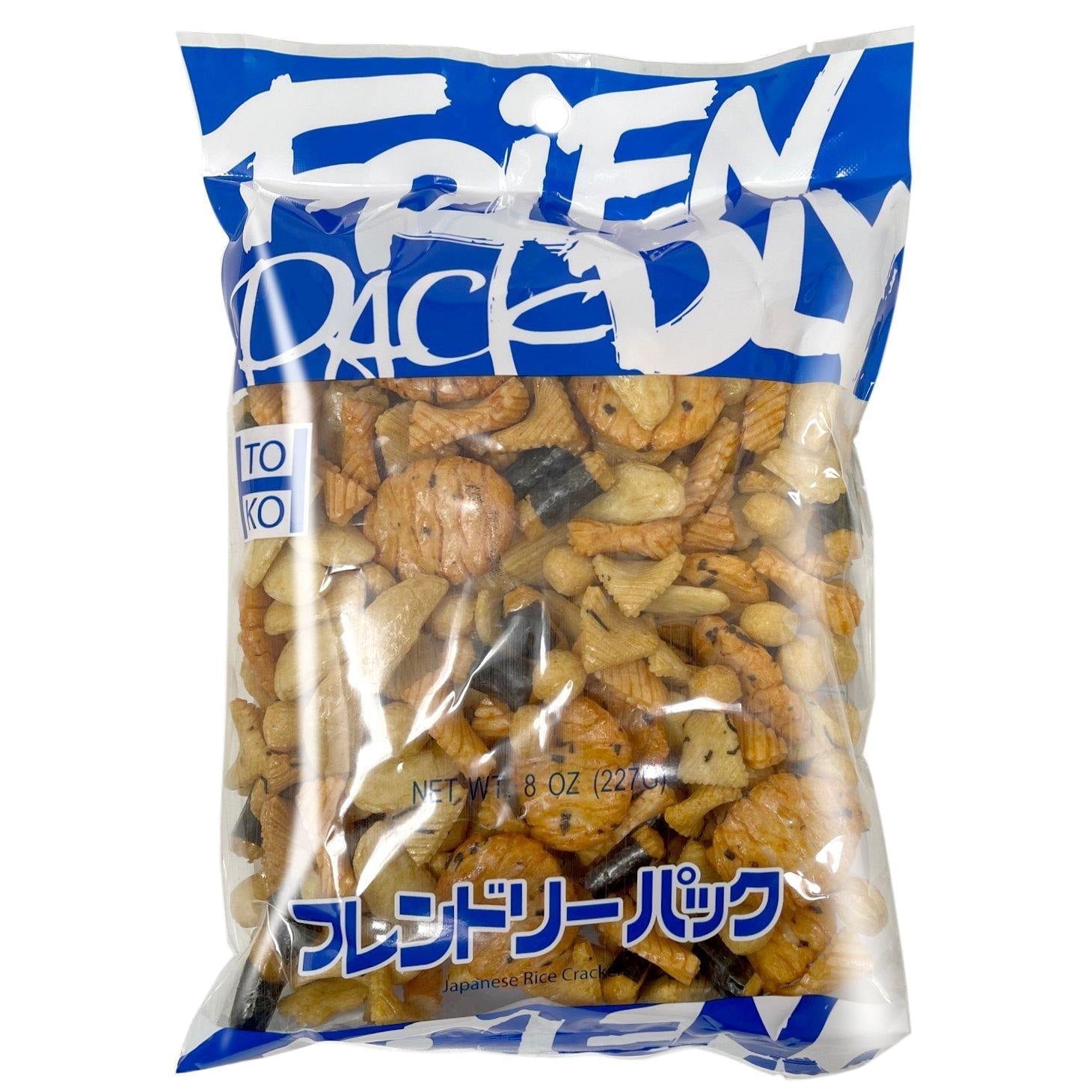 Toko Japanese Rice Crackers Mix, 8 Oz (227 g), Soy Sauce and Seaweed ...