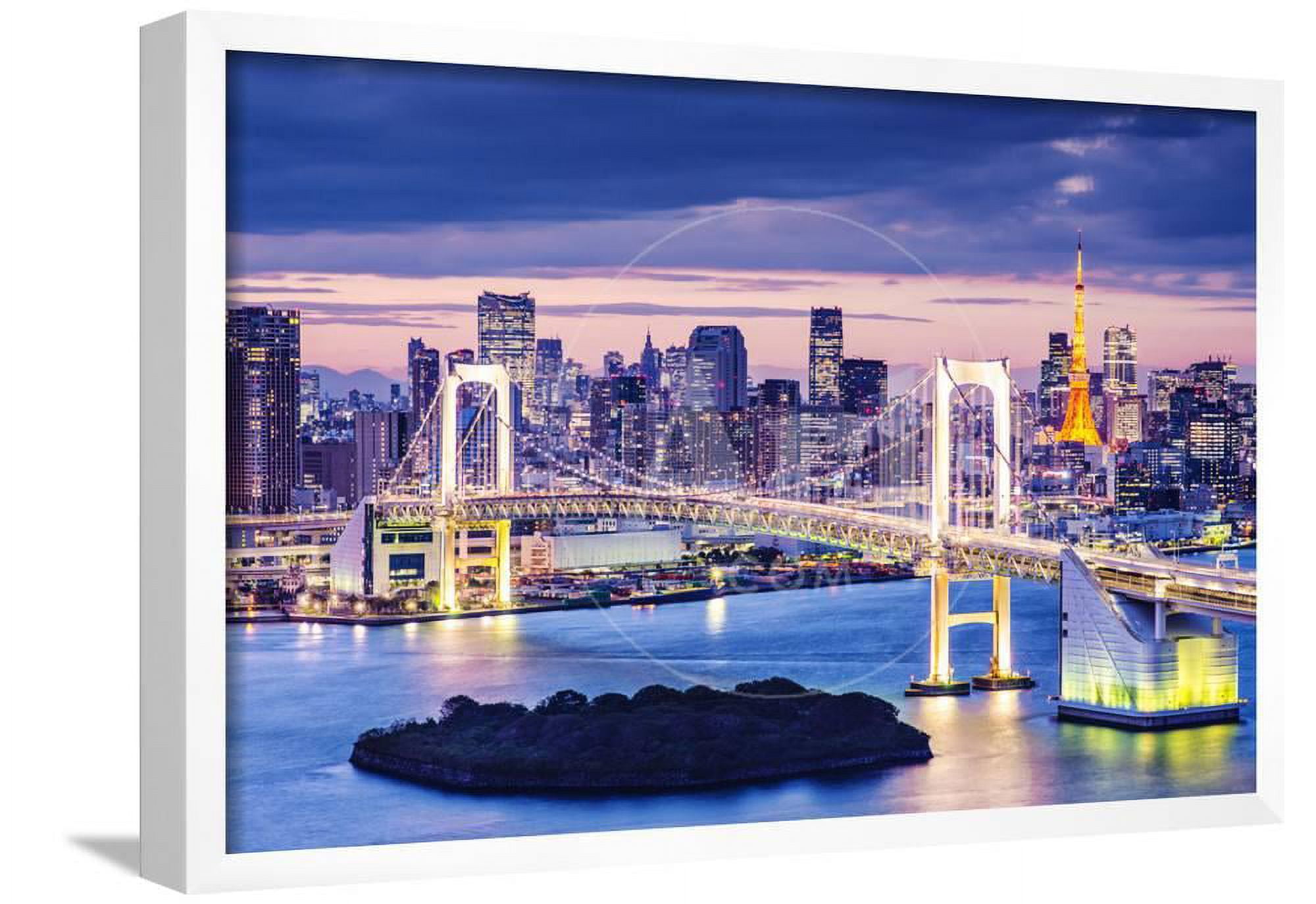 Tokyo Bay at Rainbow Bridge, Framed Art Print Wall Art by ...