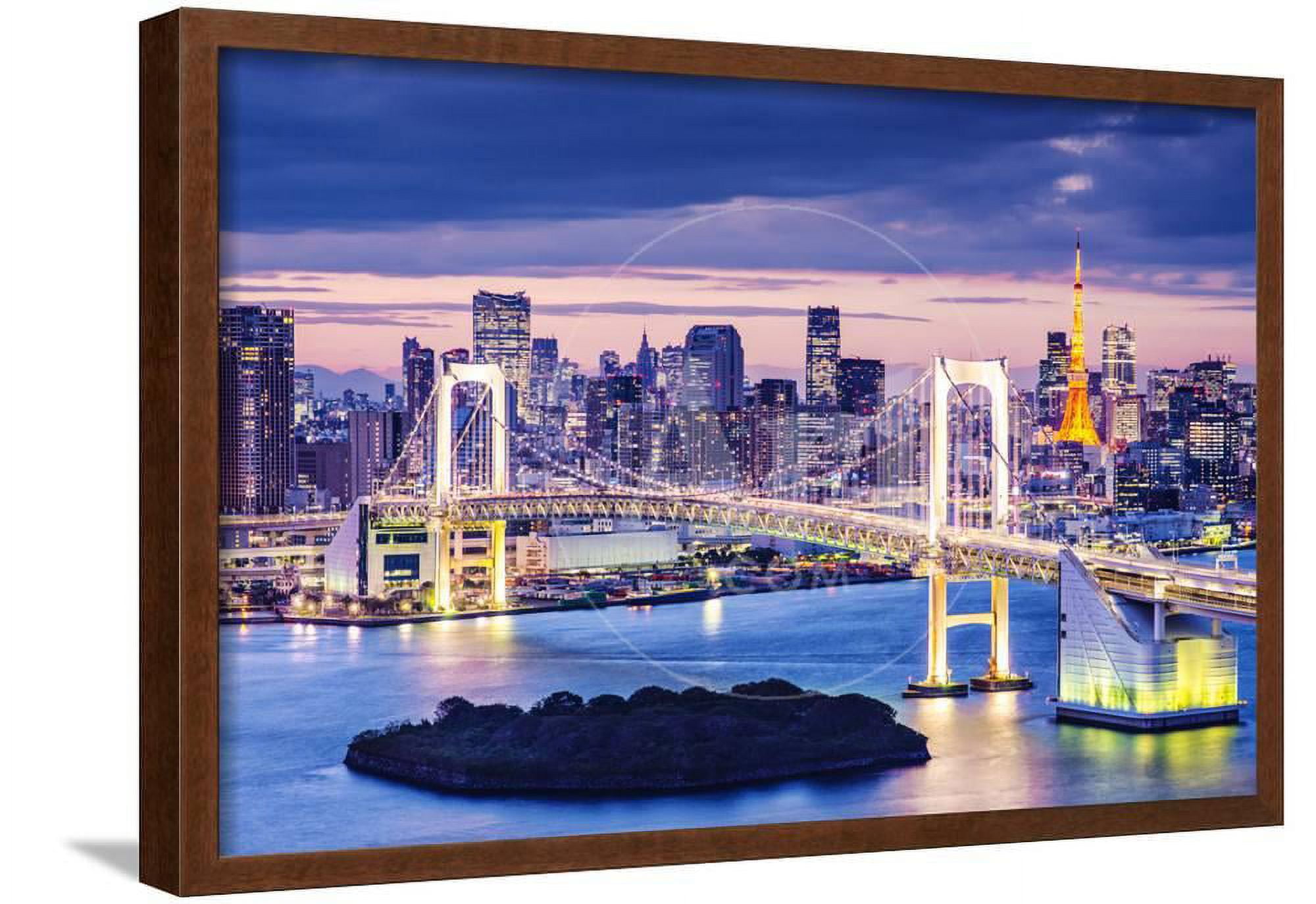 Tokyo Bay at Rainbow Bridge, Framed Art Print Wall Art by ...
