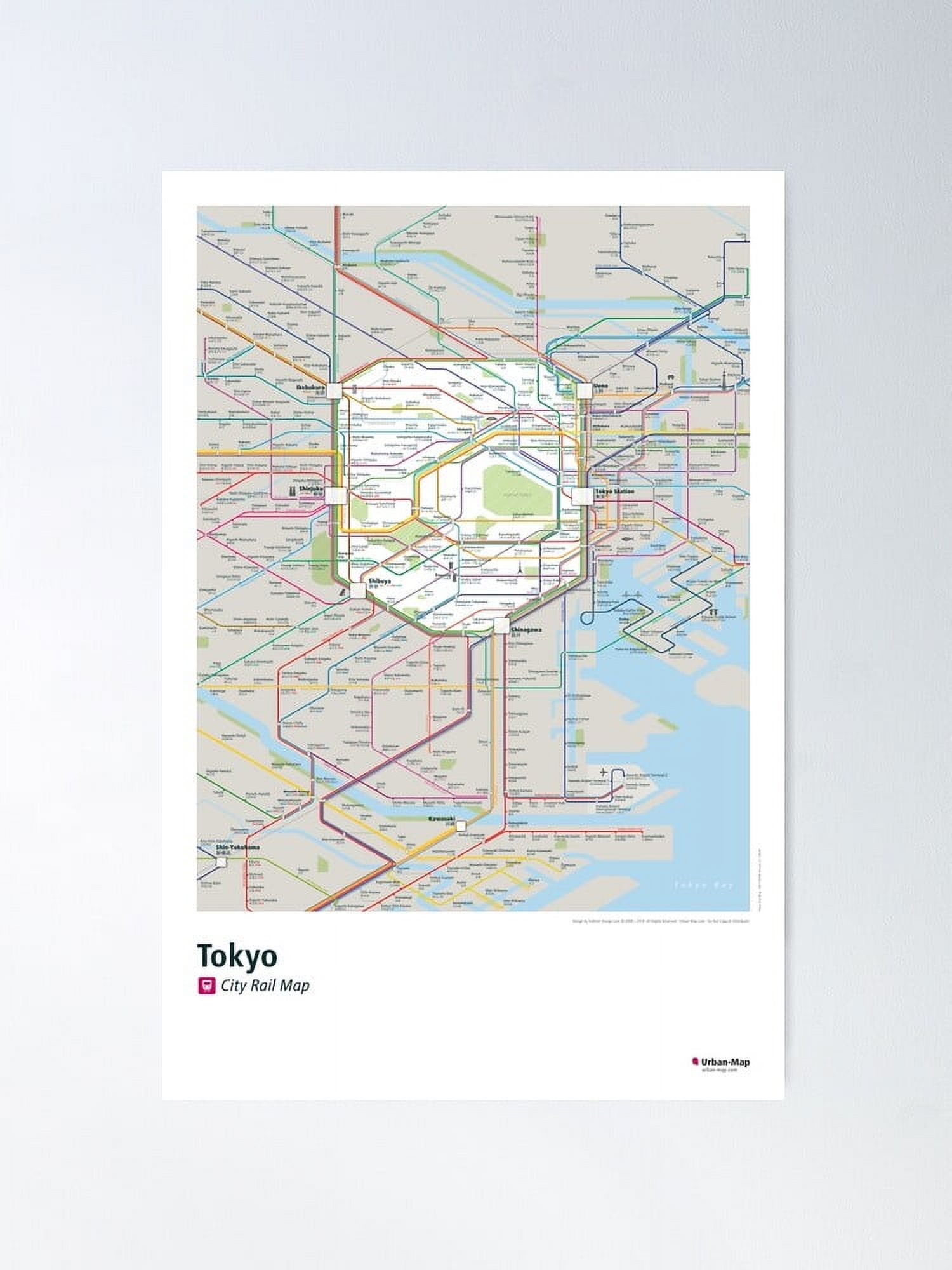 Tokyo City Rail Map Poster Poster - Walmart.com