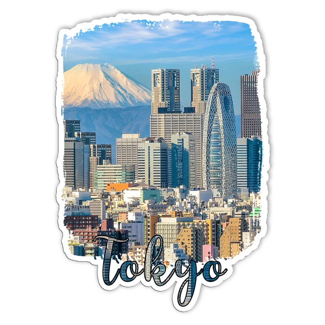 Tokyo City Sticker A Beautiful City Skyline Sticker Phone Decal Water ...