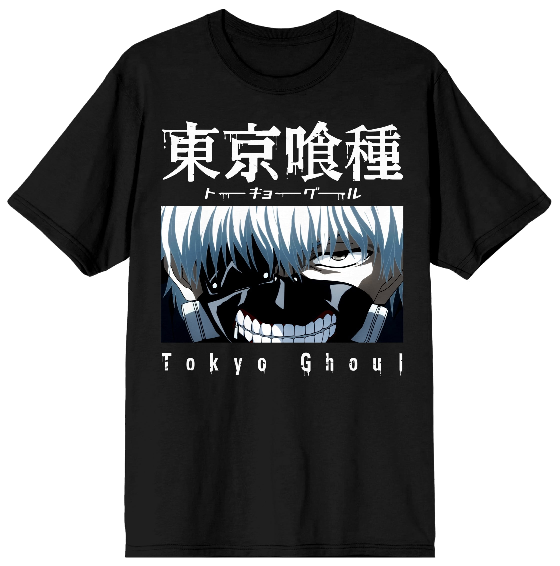 Tokyo Ghoul Face Closeup Men's Black Crew Neck Graphic T-Shirt-XS ...