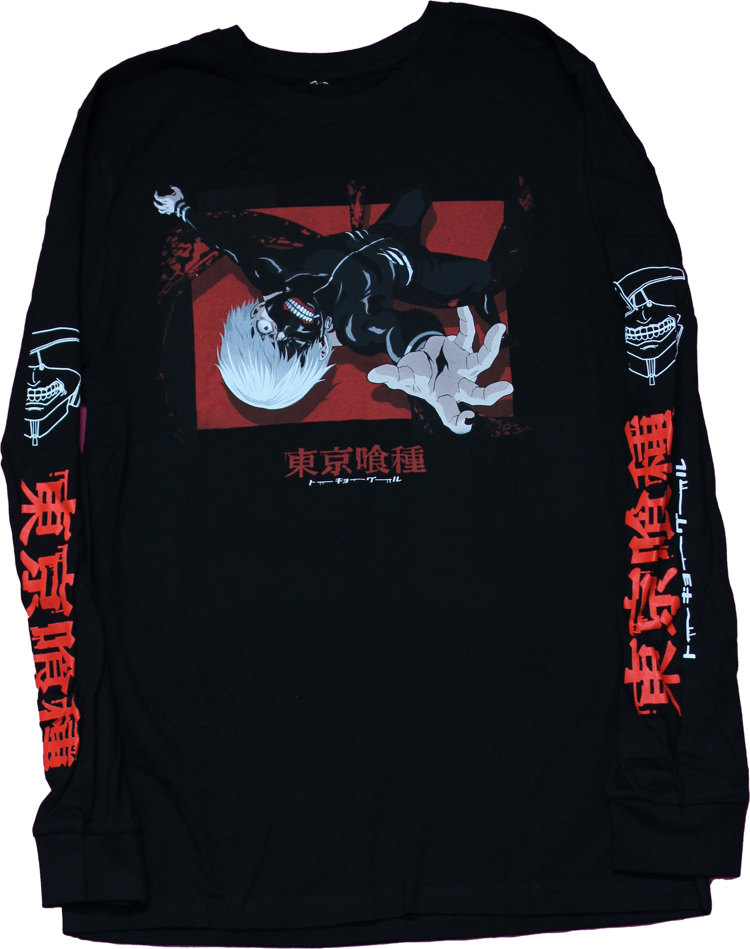 Tokyo Ghoul Mens Long Sleeve T-Shirt - Laying Down One Eye Open (2X ...