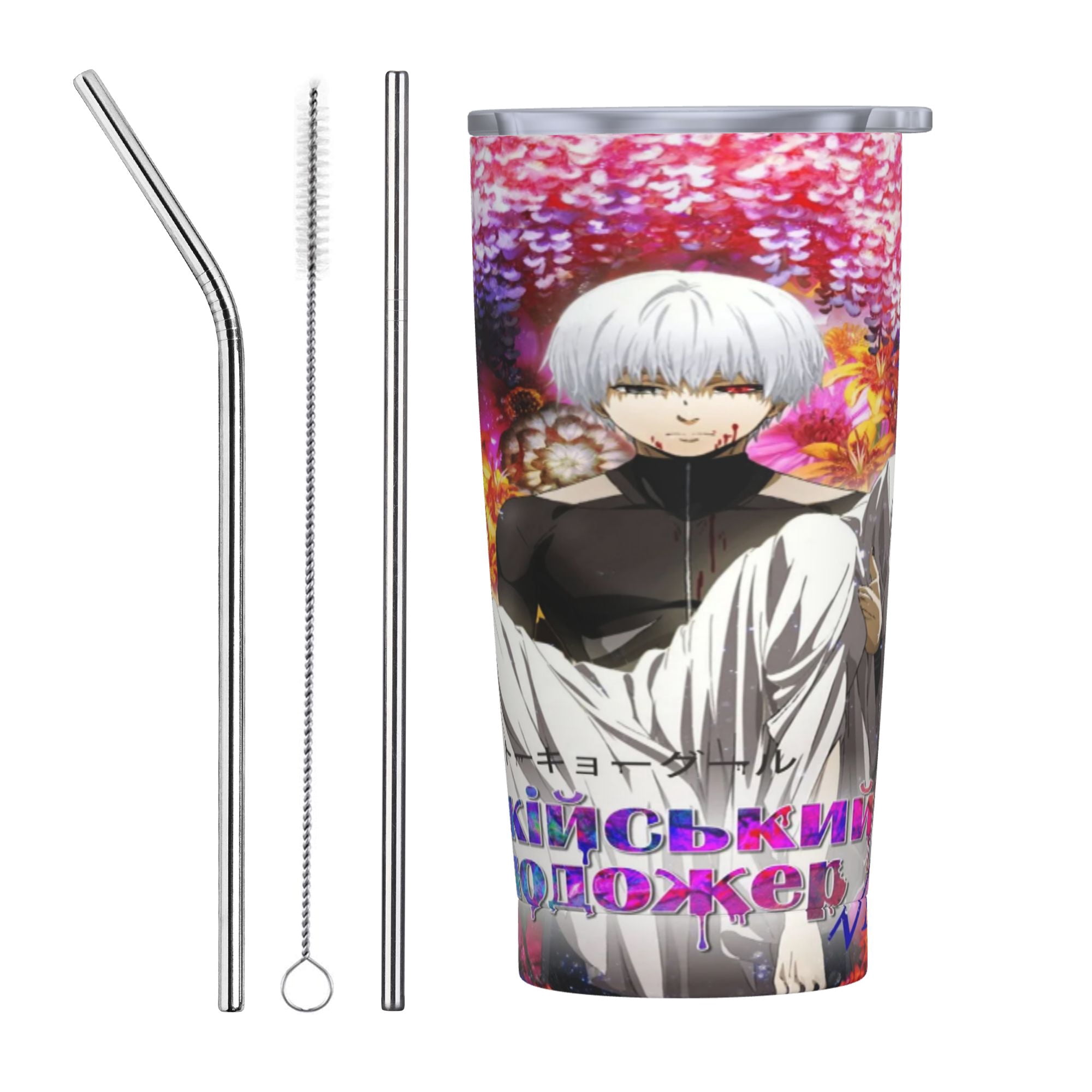 Tokyo Ghoul Tumbler With Lid And Straw Stainless Steel Insulated ...
