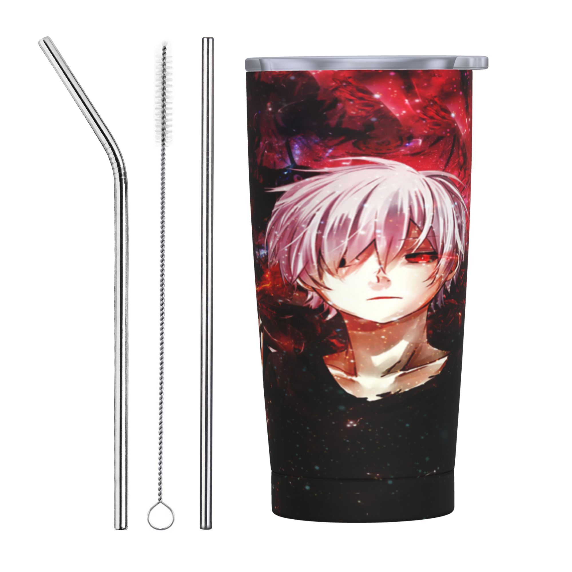 Tokyo Ghoul Tumbler With Lid And Straw Stainless Steel Insulated ...