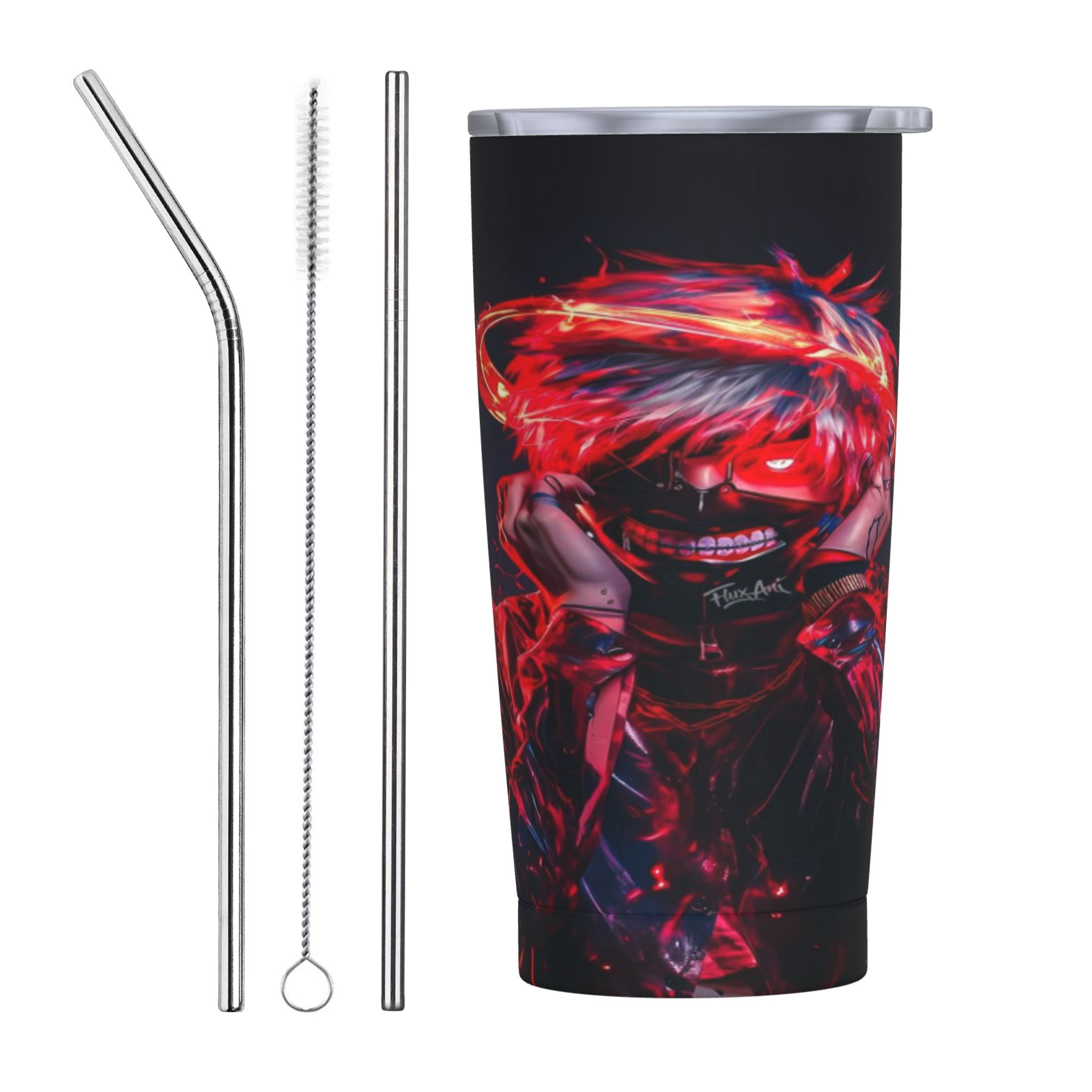 Tokyo Ghoul Tumbler With Lid And Straw Stainless Steel Insulated ...