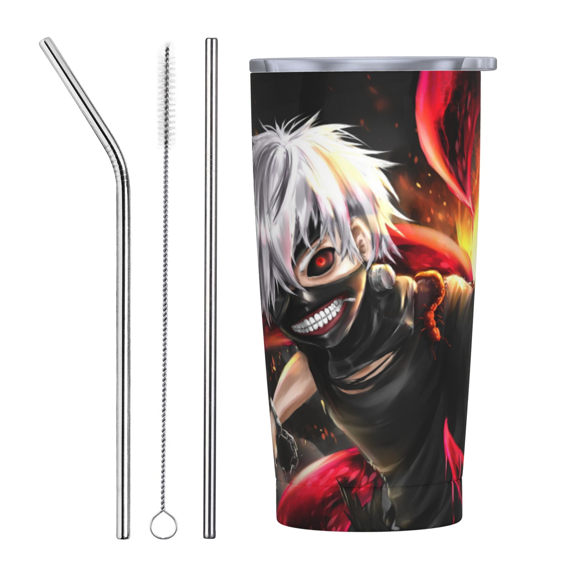 Tokyo Ghoul Tumbler With Lid And Straw Stainless Steel Insulated ...