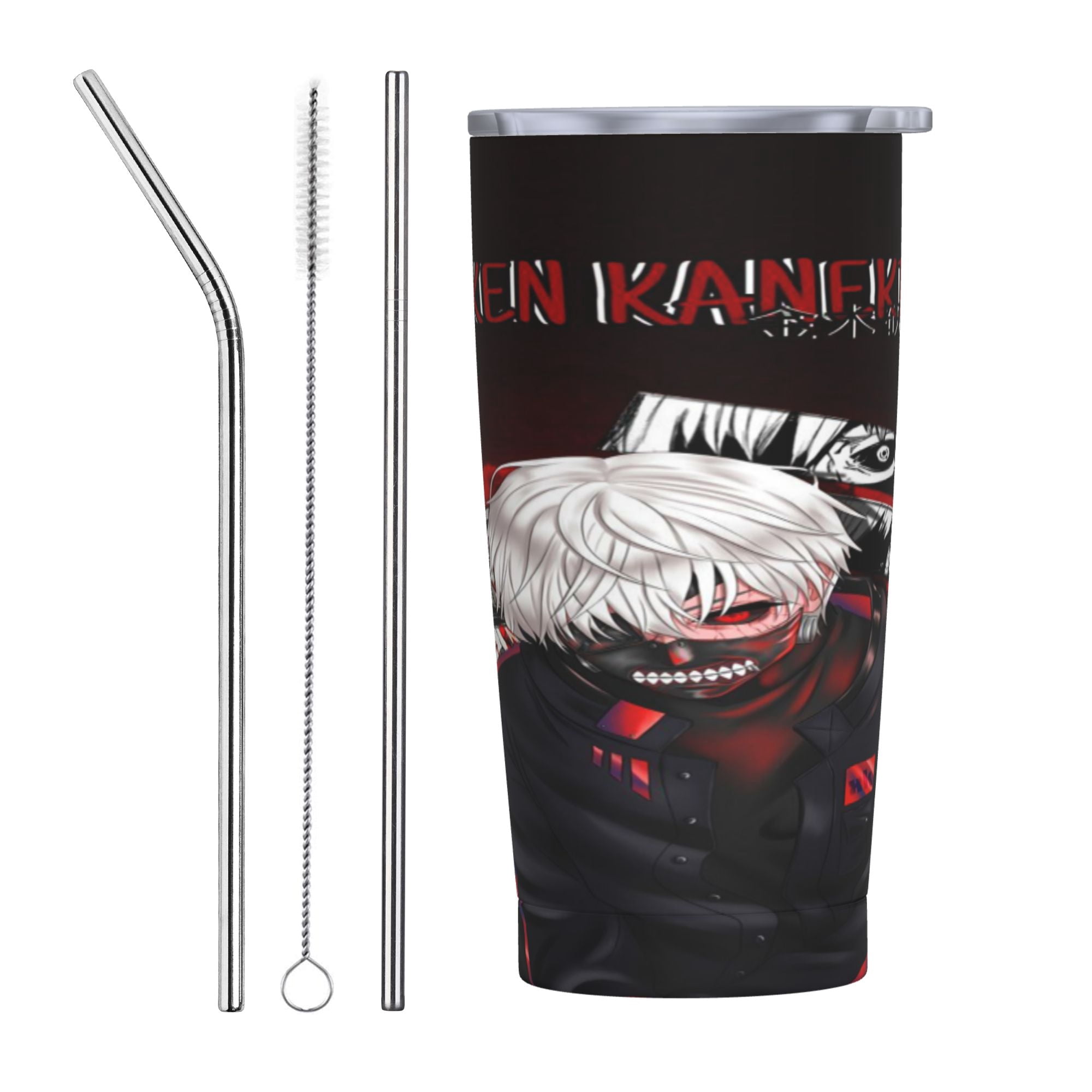 Tokyo Ghoul Tumbler With Lid And Straw Stainless Steel Insulated ...