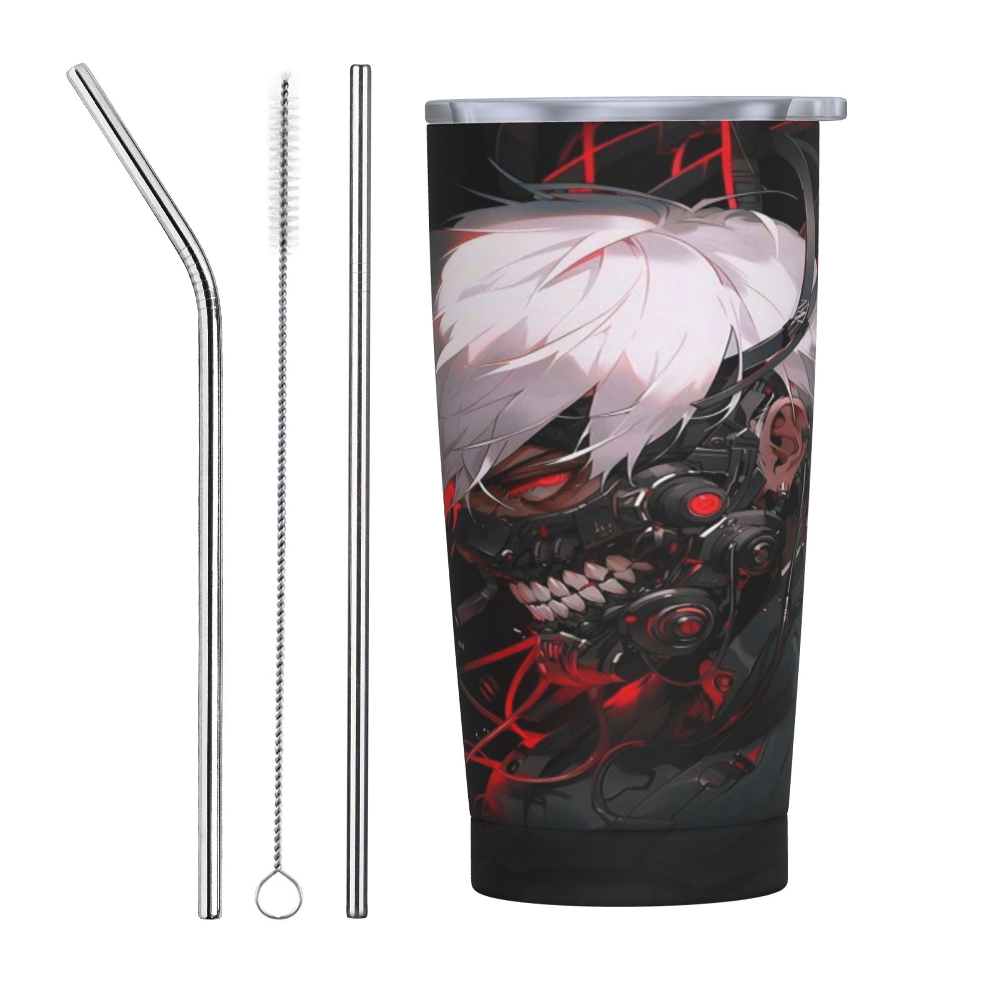 Tokyo Ghoul Tumbler With Lid And Straw Stainless Steel Insulated ...
