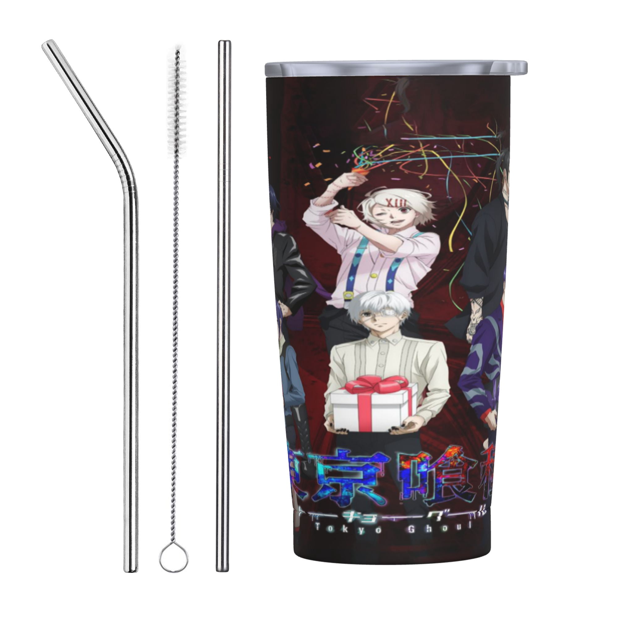 Tokyo Ghoul Tumbler With Lid And Straw Stainless Steel Insulated ...