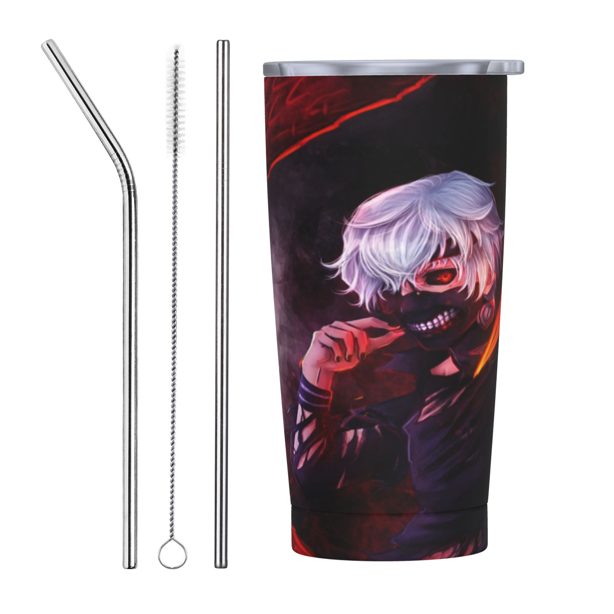 Tokyo Ghoul Tumbler With Lid And Straw Stainless Steel Insulated ...