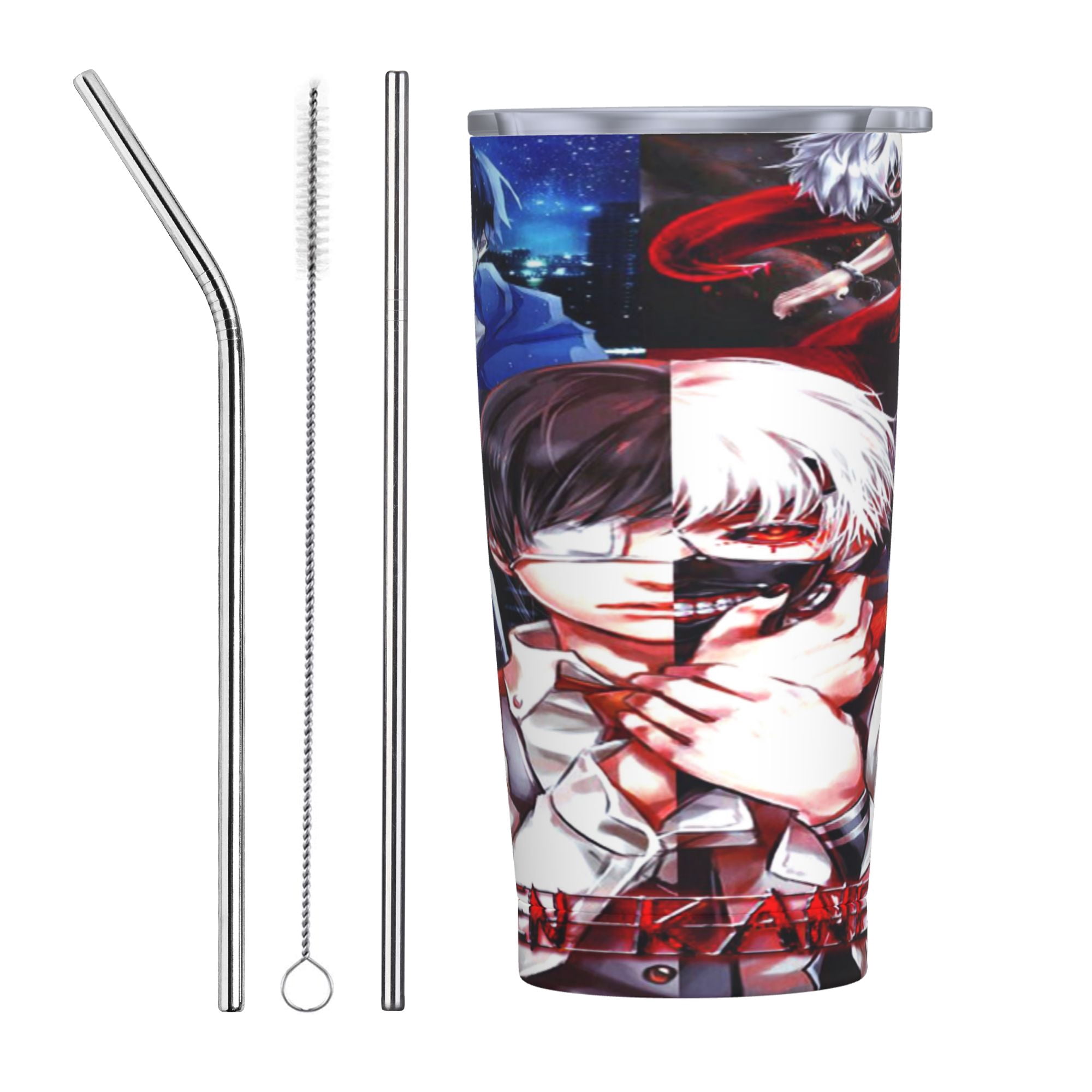 Tokyo Ghoul Tumbler With Lid And Straw Stainless Steel Insulated ...