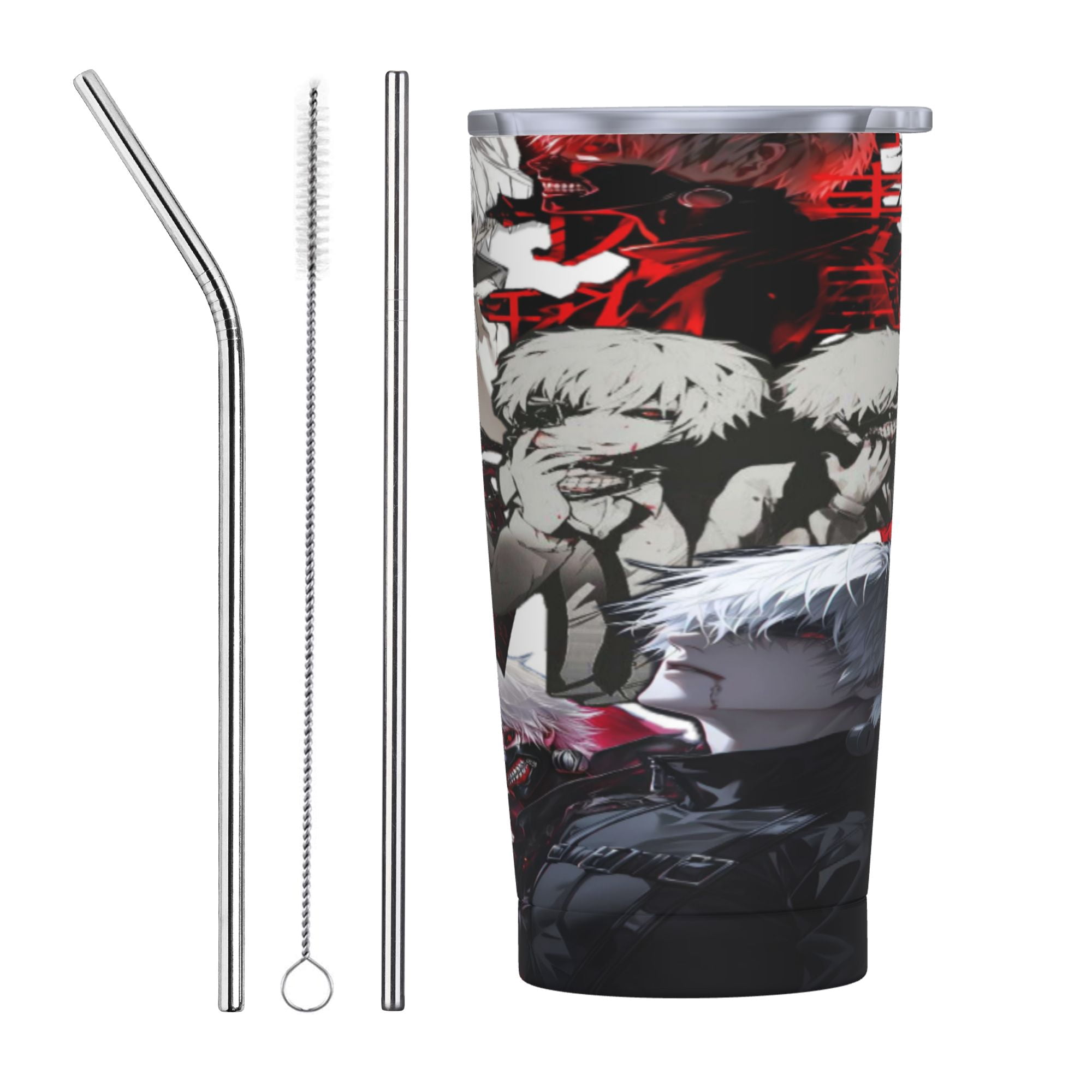 Tokyo Ghoul Tumbler With Lid And Straw Stainless Steel Insulated ...