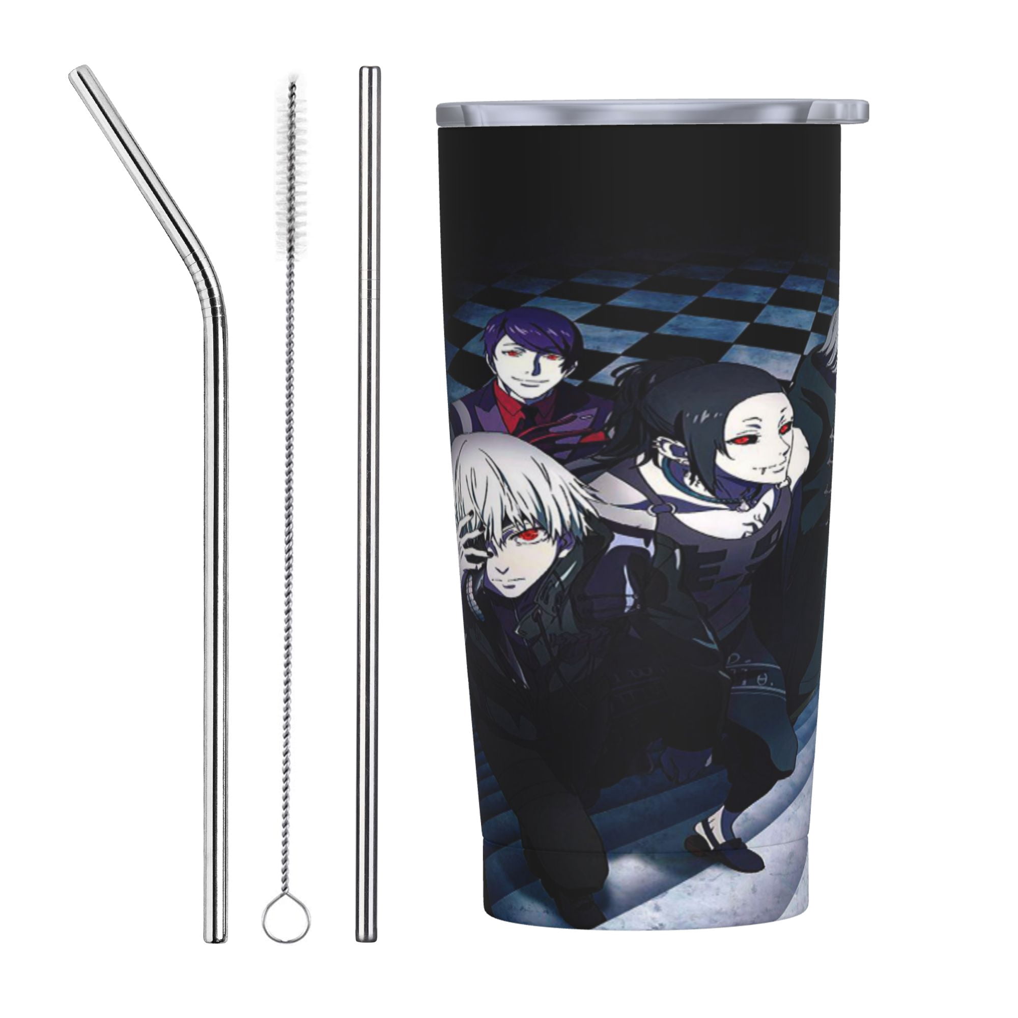Tokyo Ghoul Tumbler With Lid And Straw Stainless Steel Insulated ...