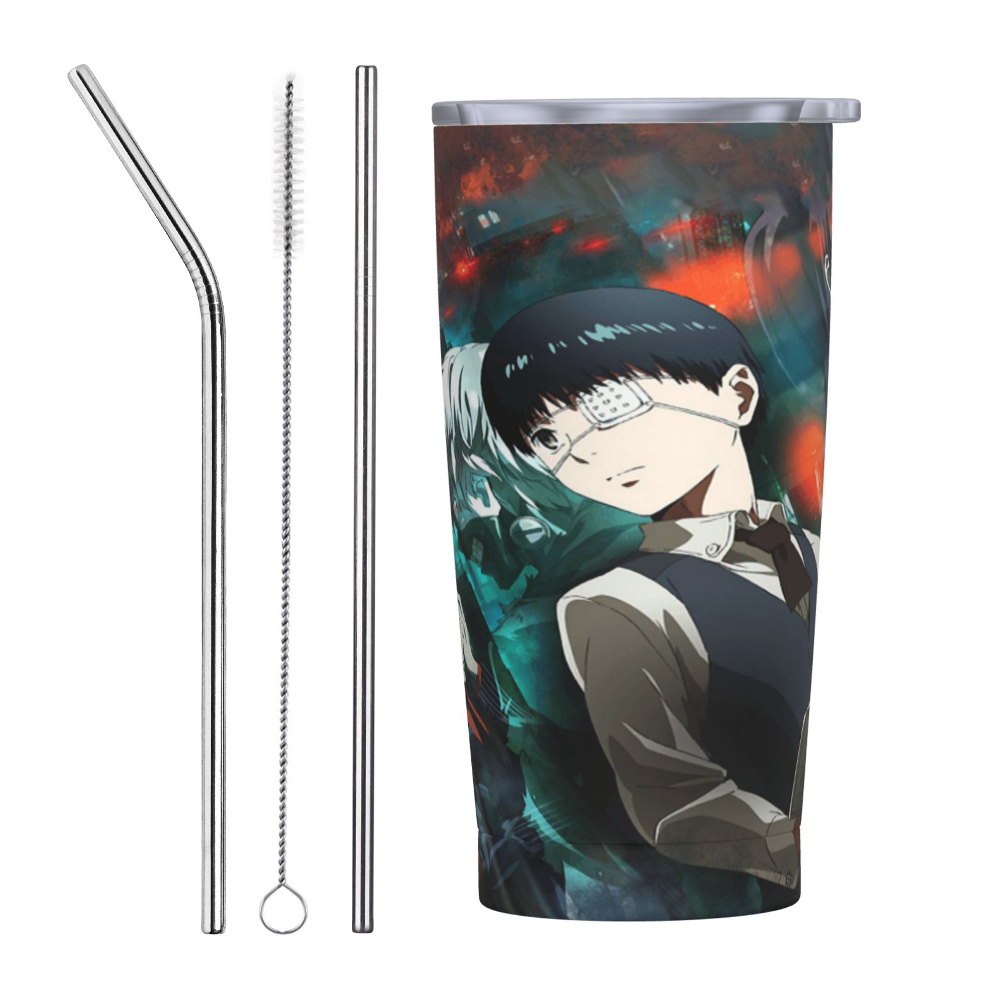Tokyo Ghoul Tumbler With Lid And Straw Stainless Steel Insulated ...
