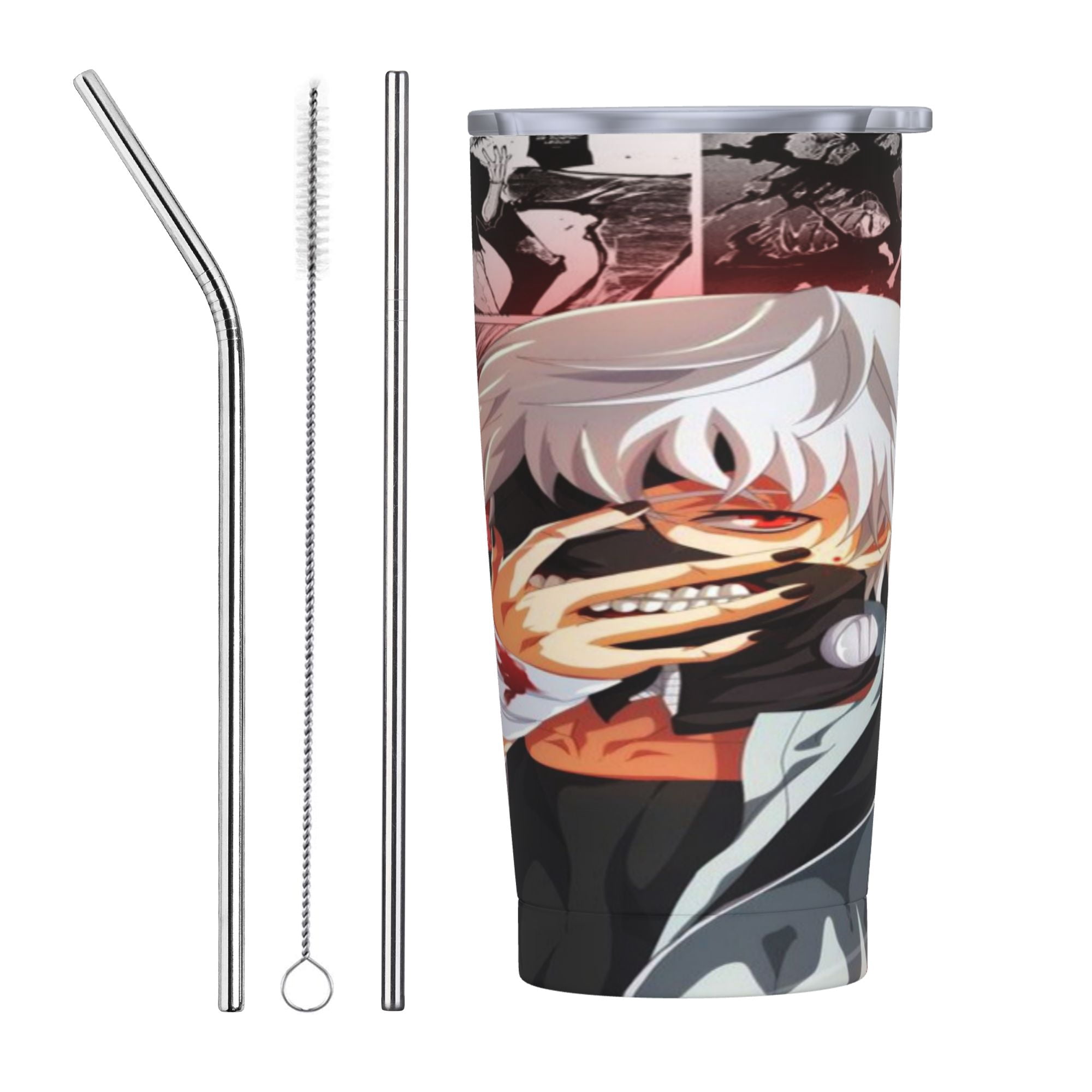 Tokyo Ghoul Tumbler With Lid And Straw Stainless Steel Insulated ...