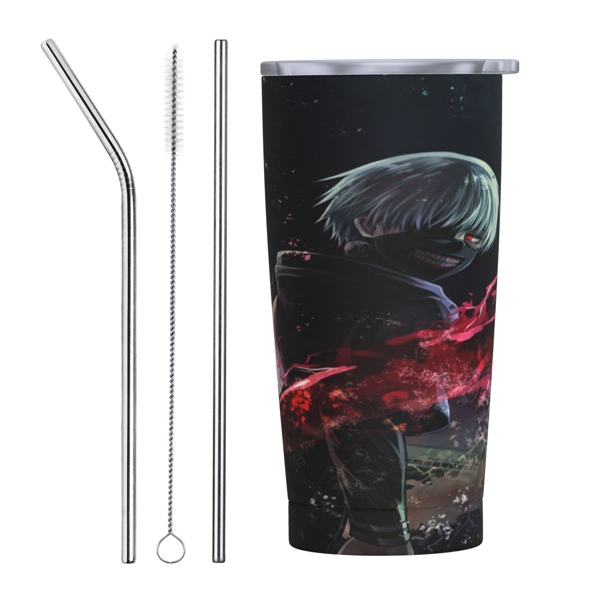 Tokyo Ghoul Tumbler With Lid And Straw Stainless Steel Insulated ...
