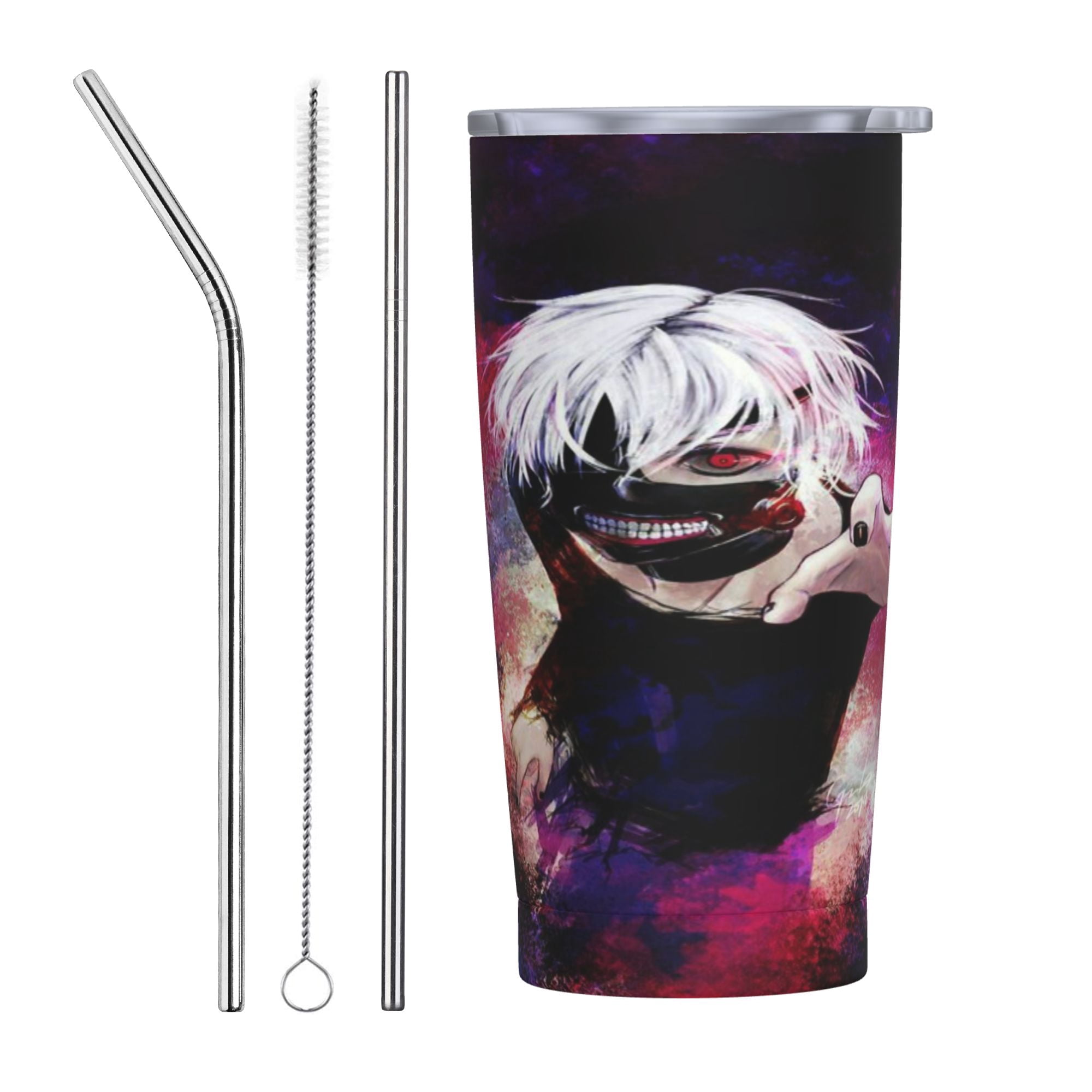 Tokyo Ghoul Tumbler With Lid And Straw Stainless Steel Insulated ...