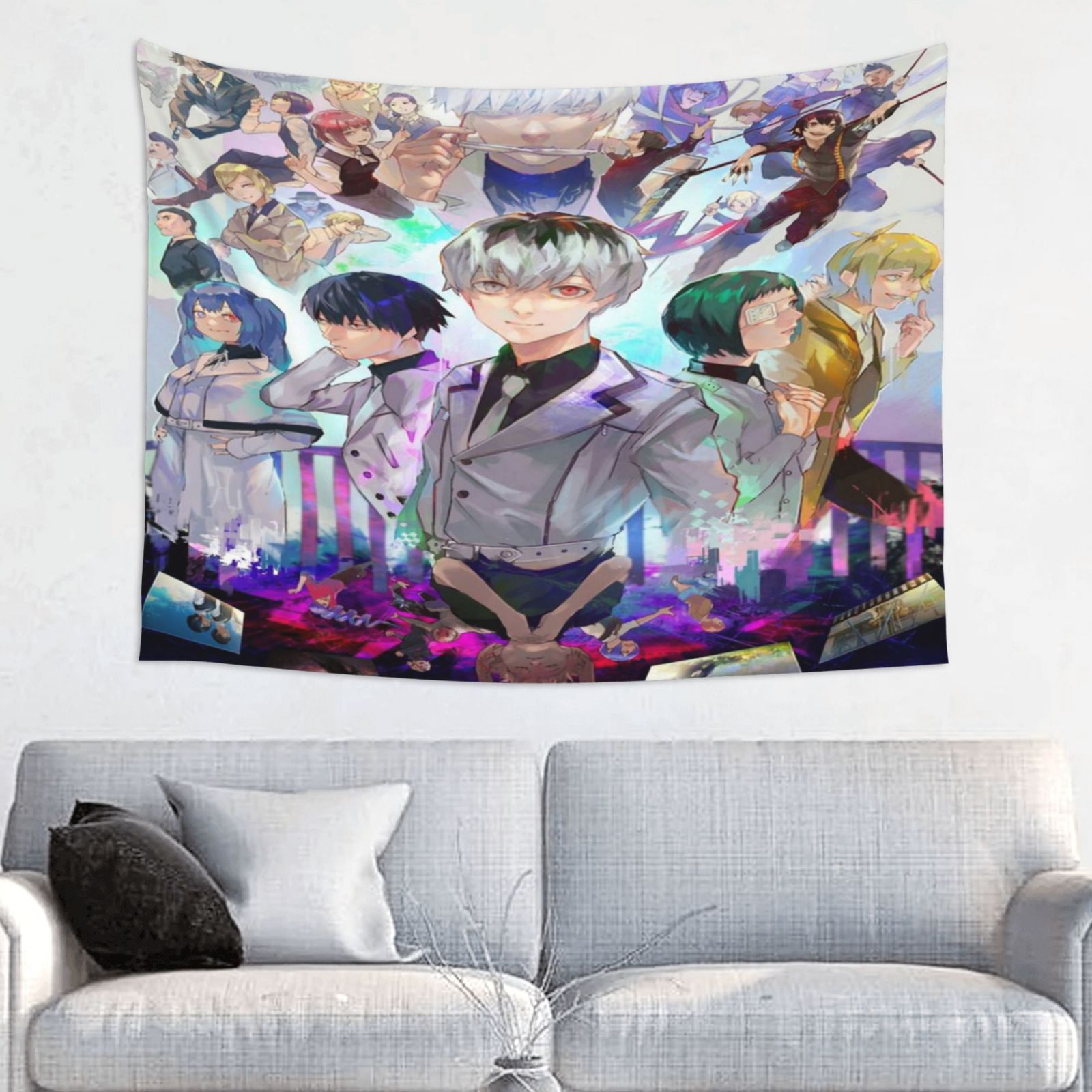 Tokyo Ghoul Wall Tapestry Poster For Bedroom Aesthetics Funny Room ...