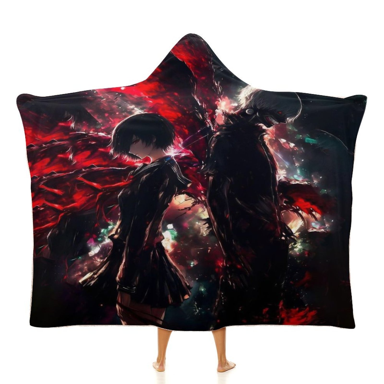 Tokyo Ghoul Wearable Blanket Fleece Hooded Robe Cloak Blanket 40"x50 ...
