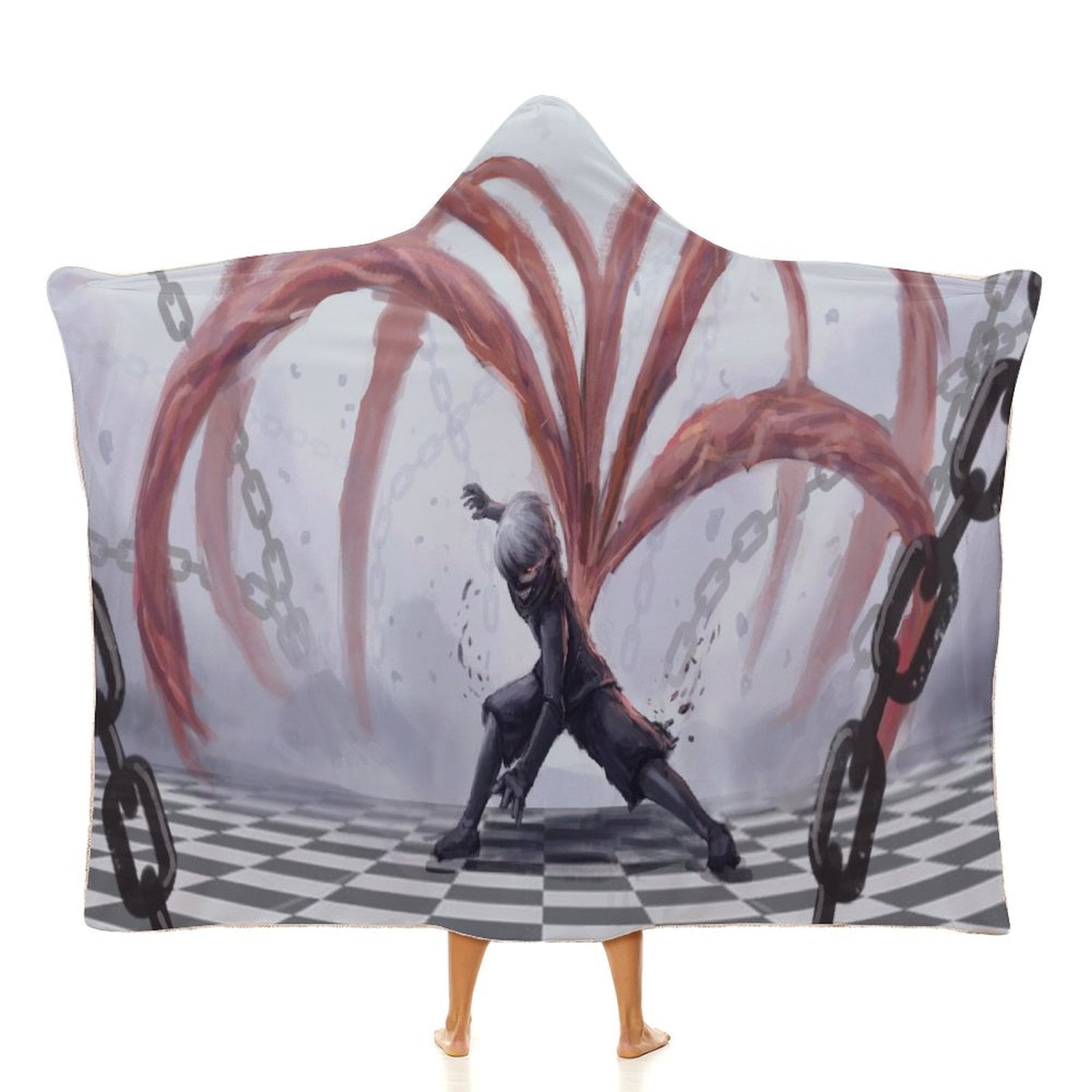 Tokyo Ghoul Wearable Blanket Fleece Hooded Robe Cloak Blanket 60"x80 ...
