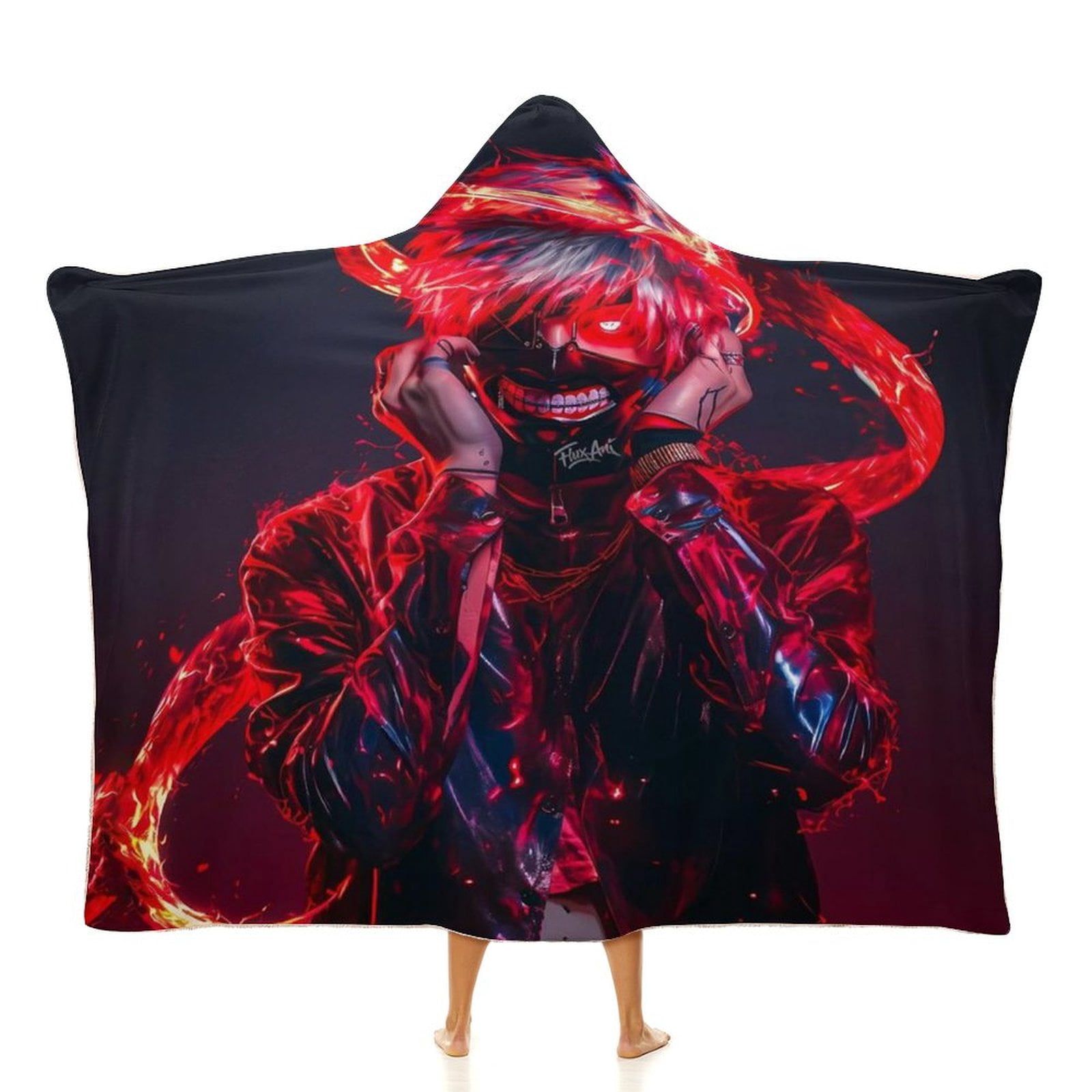 Tokyo Ghoul Wearable Blanket Fleece Hooded Robe Cloak Blanket 60"x80 ...
