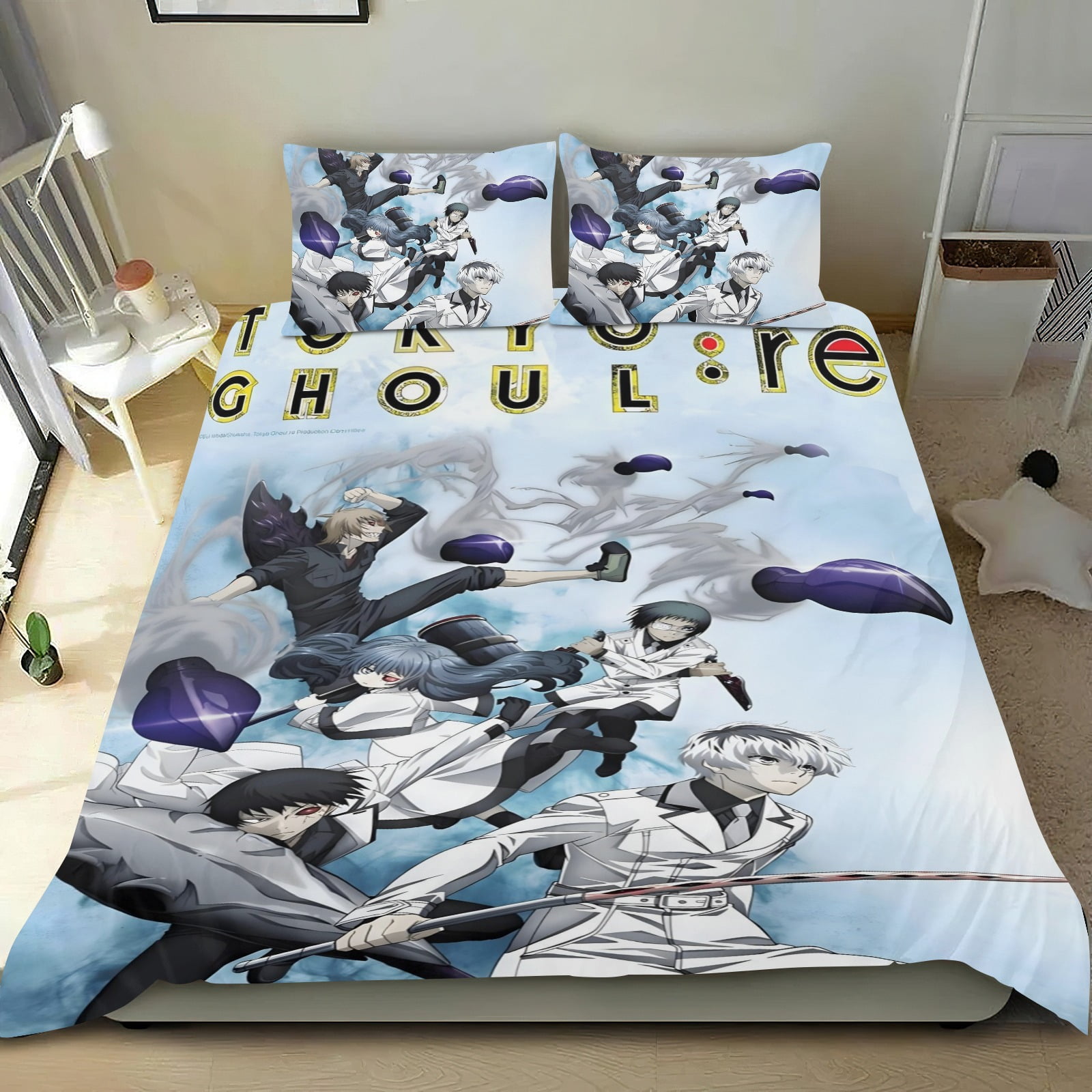 Tokyo Ghoul-themed Bed Sheet Set Three Piece Set Comfortable And Skin ...