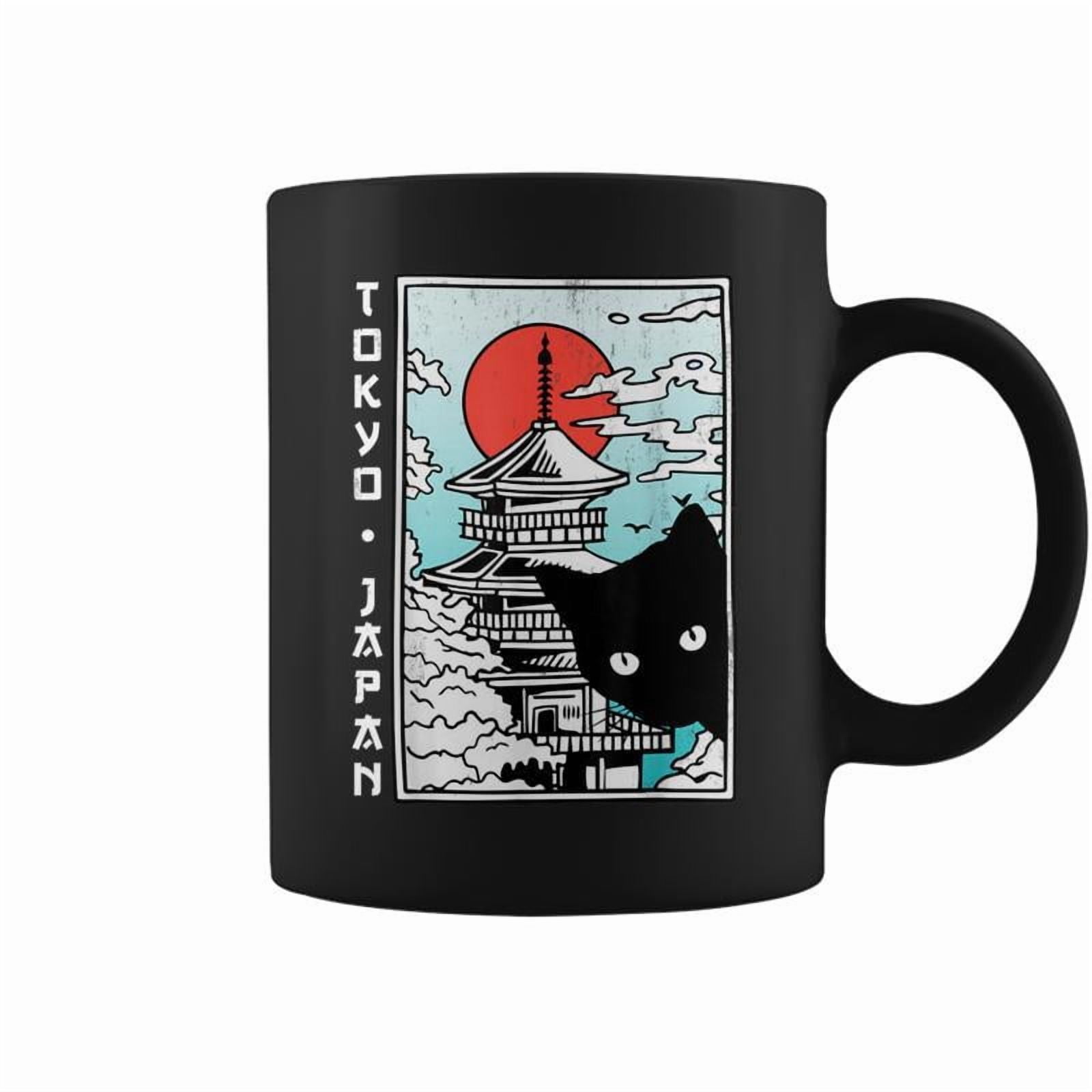 Tokyo Japan Cute Kawaii Japanese Temple Black Cat Coffee Mugs - Walmart.com
