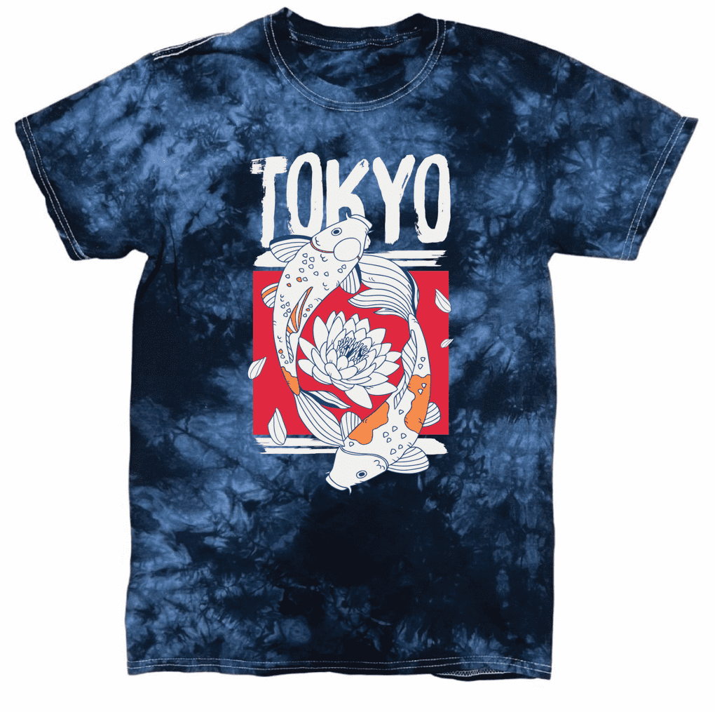 Tokyo Japan Japanese Yin Yang Koi Fish Tie Dye T-Shirt Men Women ...