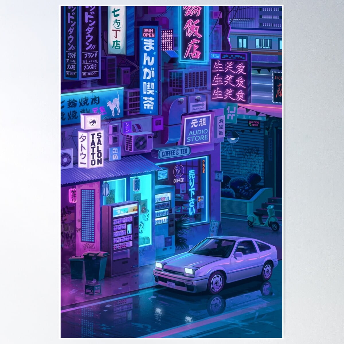 Tokyo Night Train Poster Wall Art, Modern Wall Decor For Living Room ...