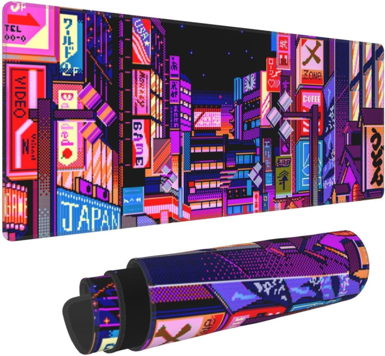 Tokyo Pixel Street Extended Large Gaming Mouse Pad 31.5x11.8 in Desk ...