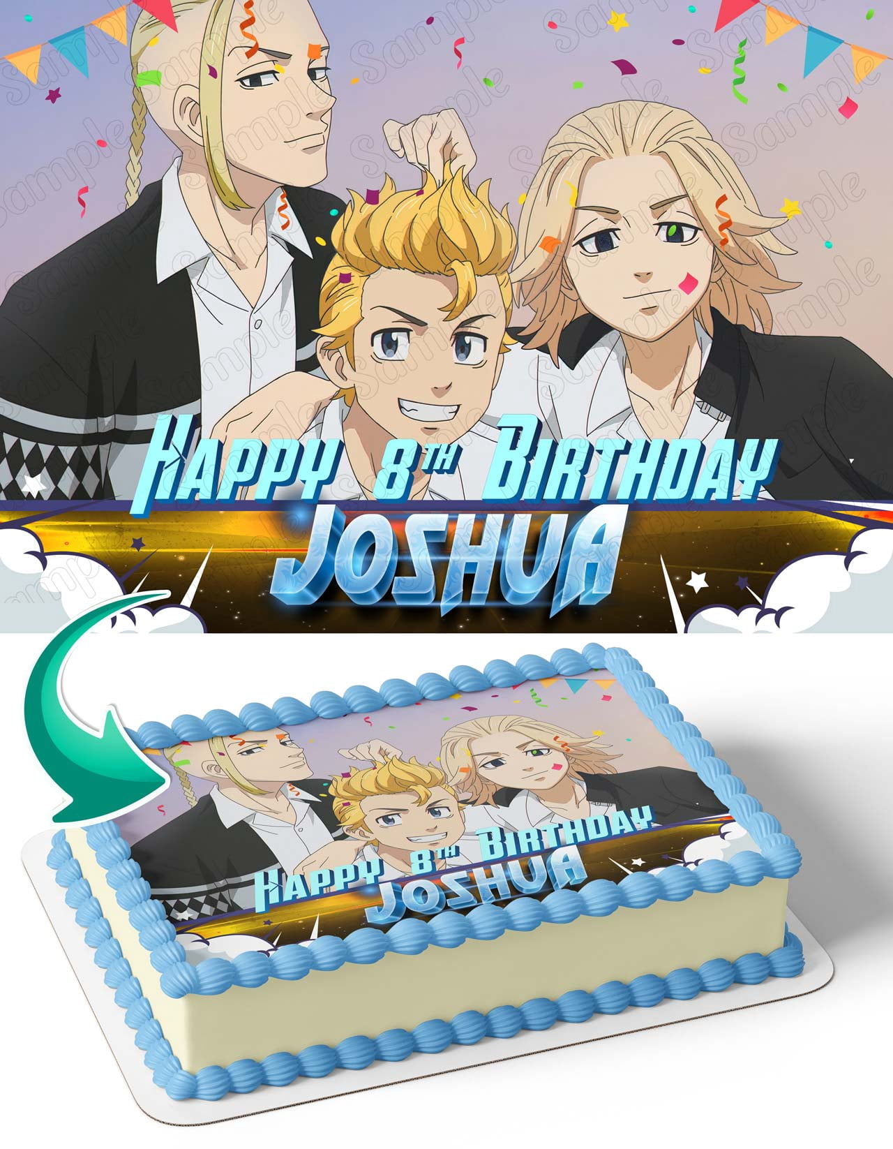 Tokyo Revengers Edible Image Cake Topper Personalized Birthday Sheet ...