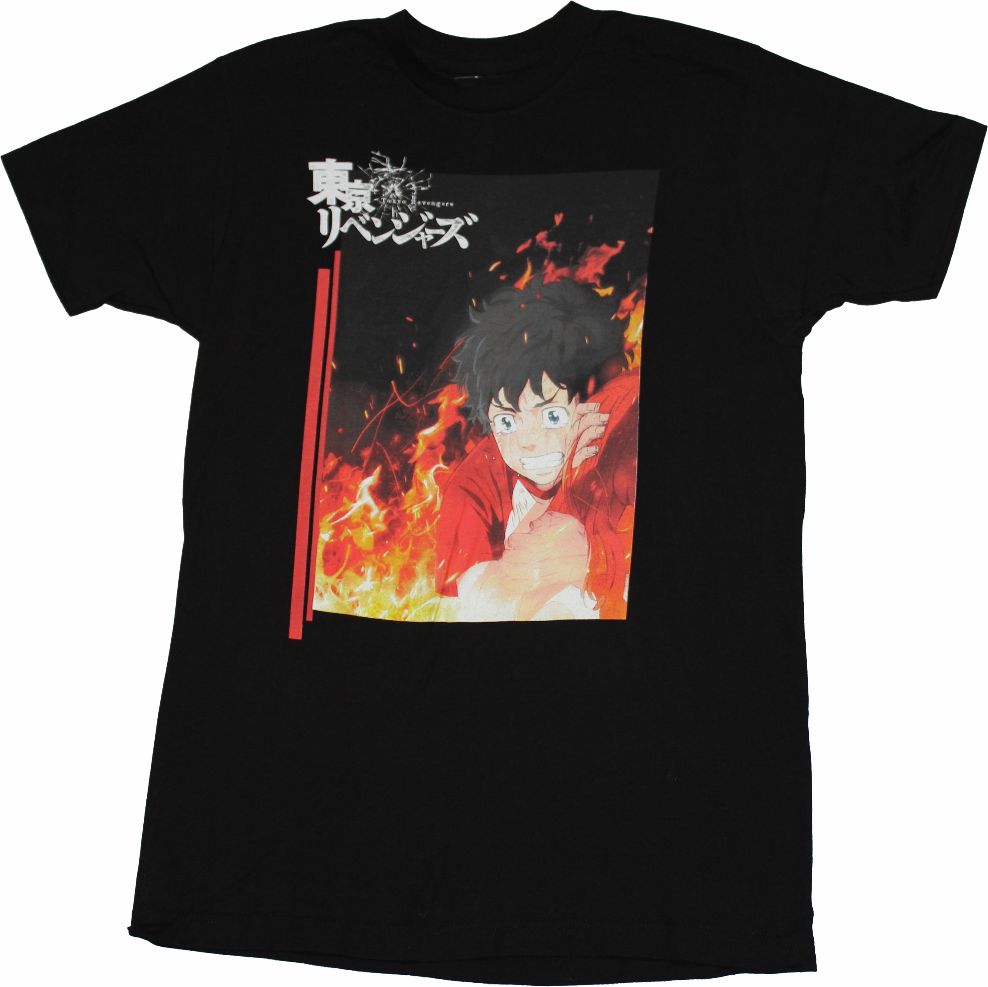 Tokyo Revengers Mens T-Shirt - Firery Takamichi Image (Medium ...