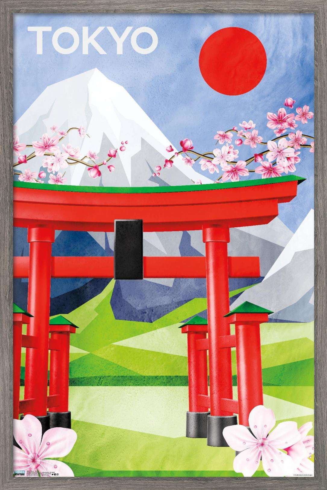 Tokyo - Scenic Wall Poster, 22.375" x 34", Framed - Walmart.com