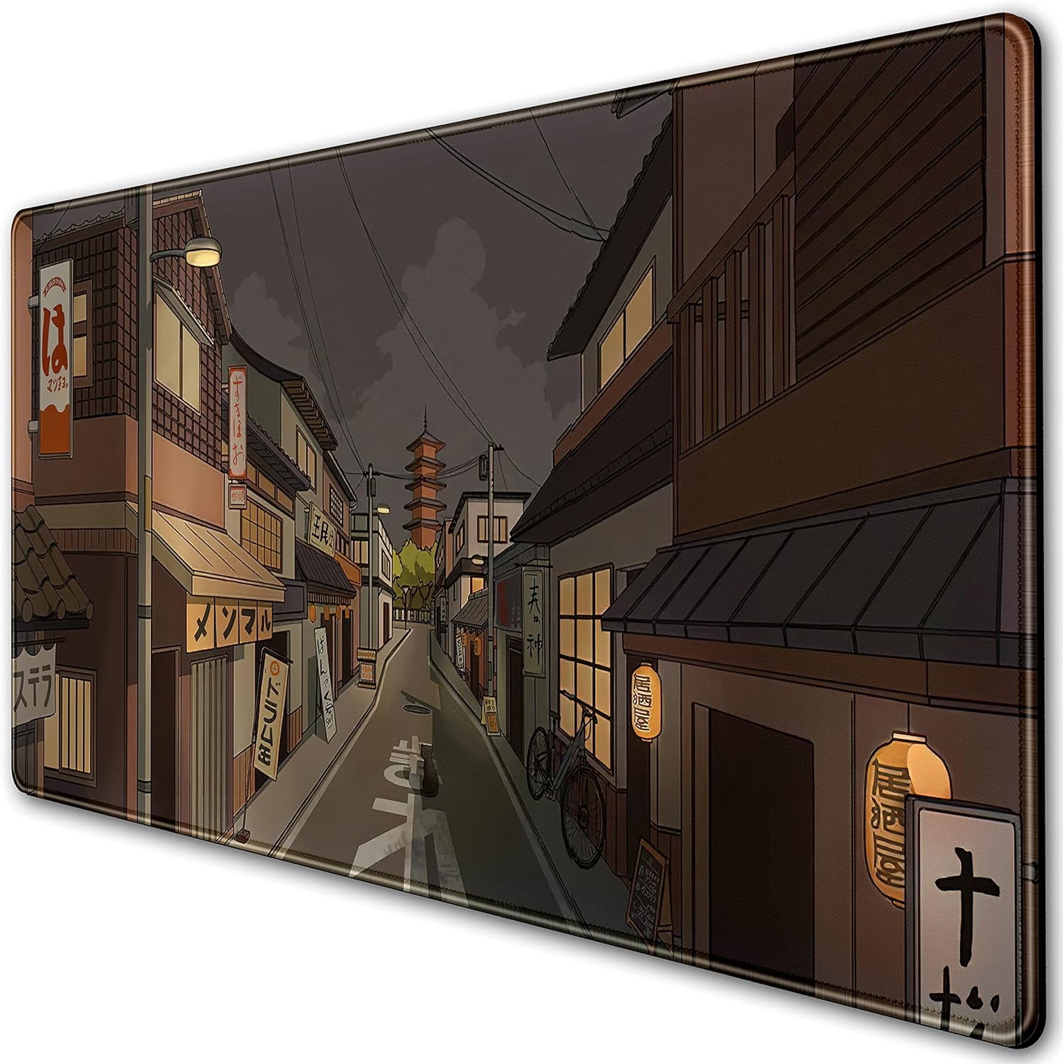 Tokyo Street at Night Kawaii Japanese XL Mouse Pad, Cute Gaming Desk ...