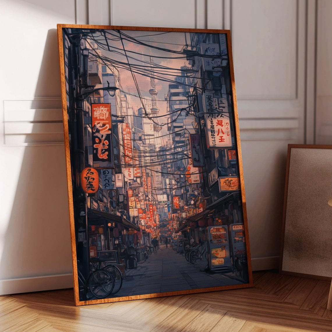 Tokyo Street Scene Print, Japanese Urban Cityscape Art, Cyberpunk ...
