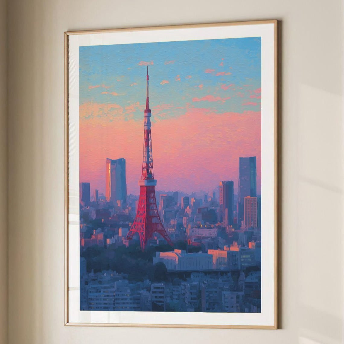 Tokyo Tower Cityscape Japan Landscape Painting Vacation Art Print ...