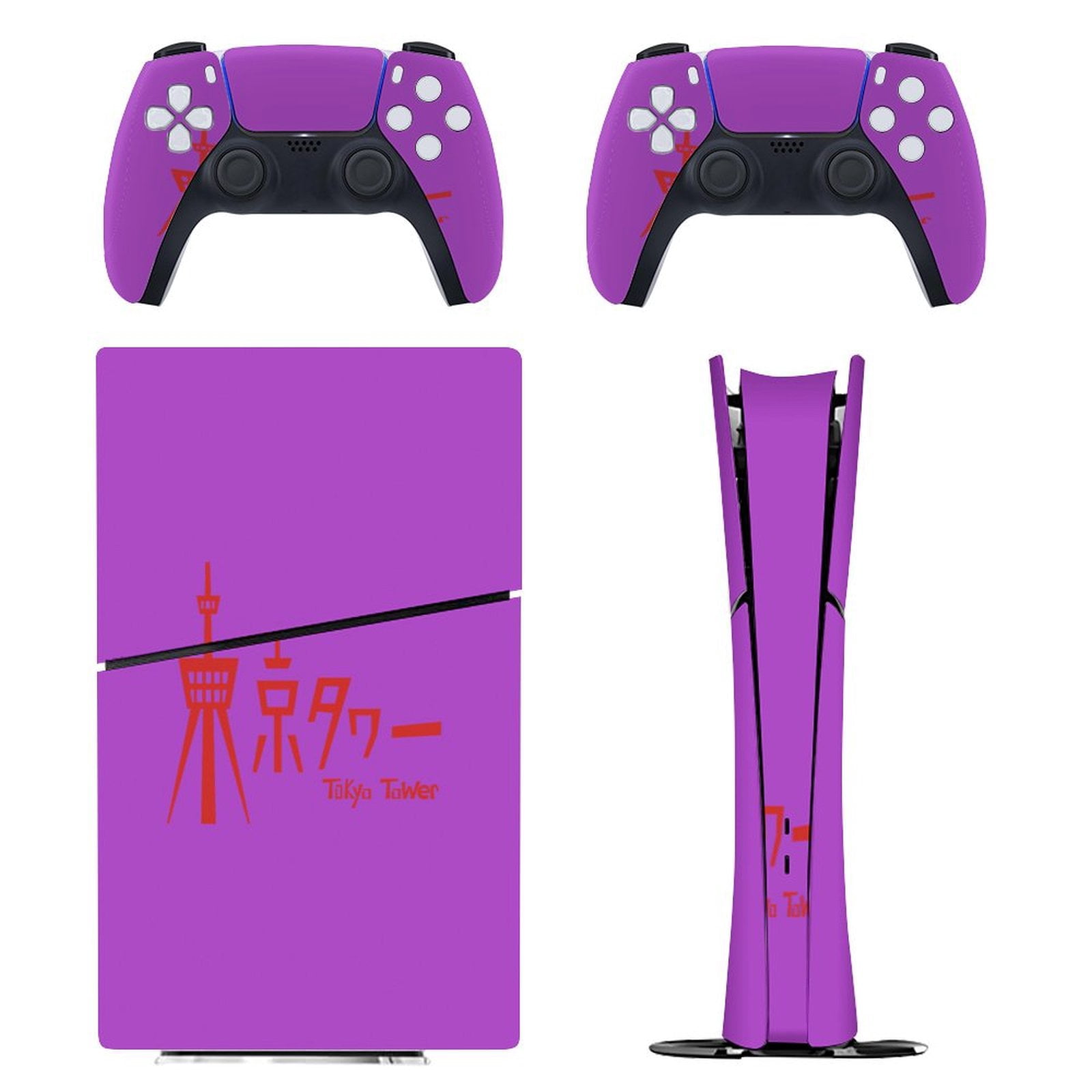 Tokyo Tower - Japanese - T-shirt - Red PS5/PS5 Slim Digital Disc Skin ...