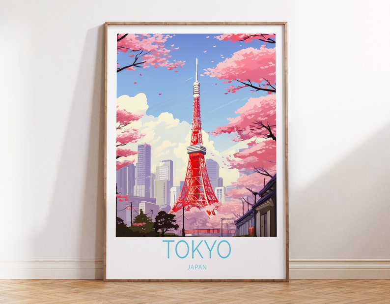 Tokyo Tower Poster – Japanese Wall Art, Tokyo Print, Japan Travel Gift ...