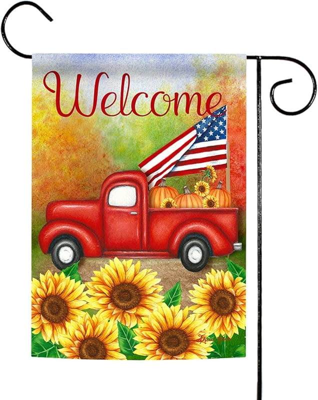 Toland Home Garden 1012207 Welcome Harvest Truck Fall Flag 12x18 Inch ...