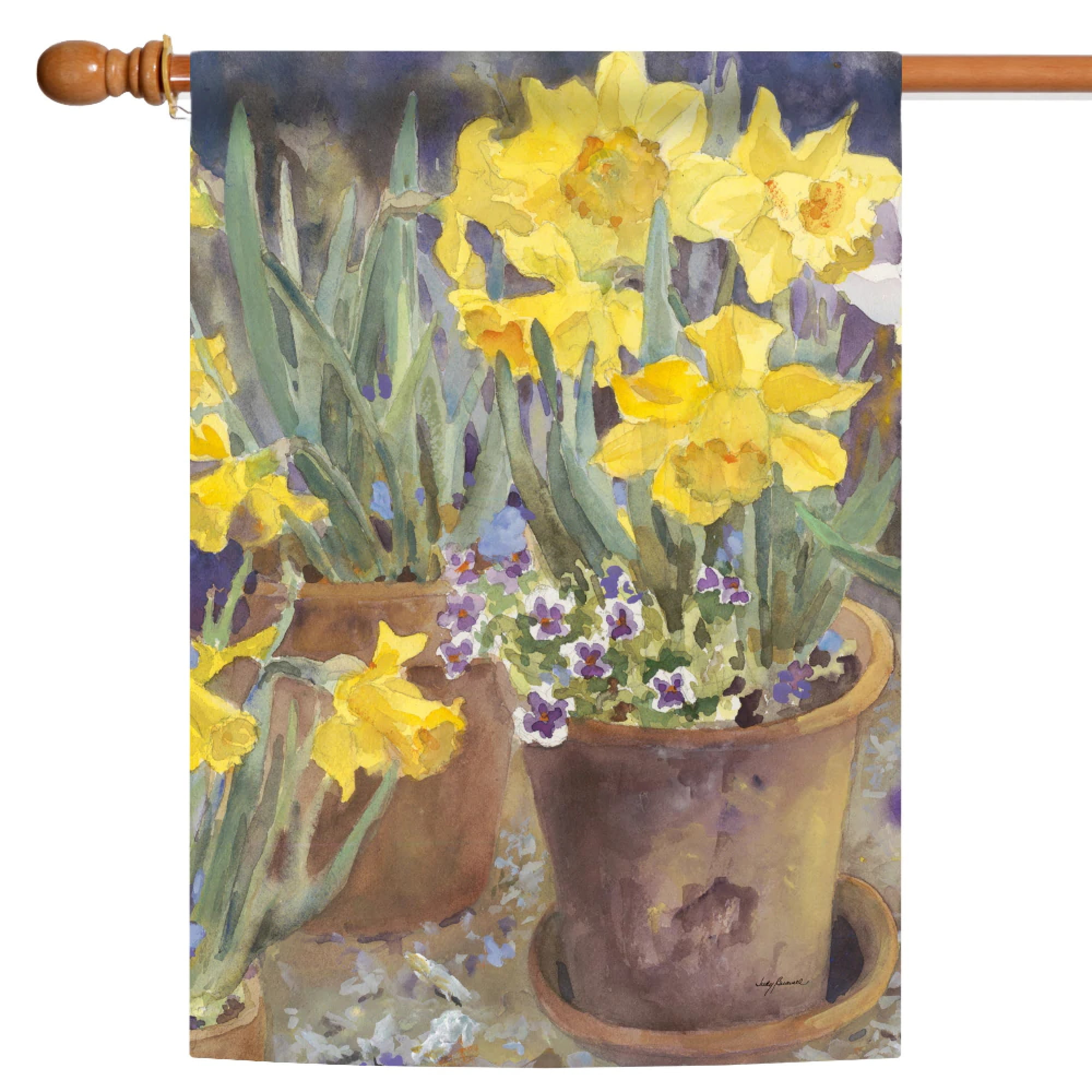 Toland Home Garden 109137 Potted Daffodils Spring Flag 28x40 Inch ...