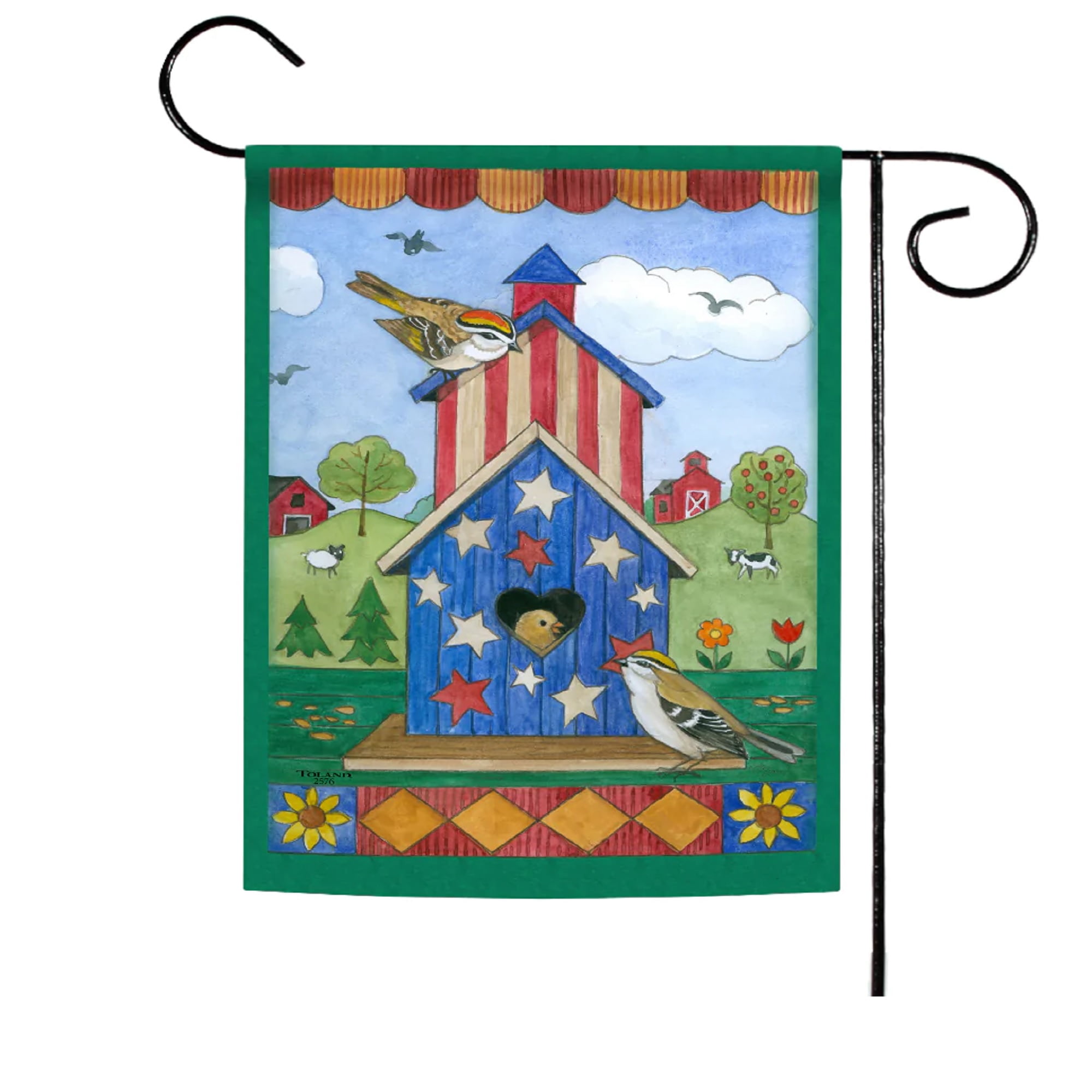 Toland Home Garden American Birdhouse Bird Patriotic Flag Double Sided ...