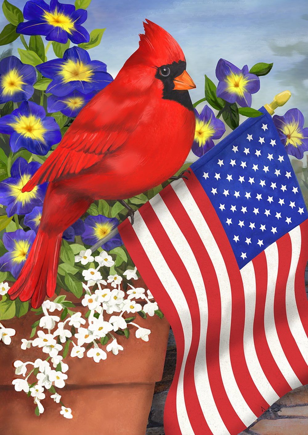 Toland Home Garden Small Charming House Flag - American Cardinal Bird ...