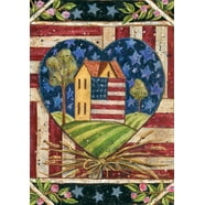 Toland Home Garden Main Street Americana Flower Welcome Flag Double ...