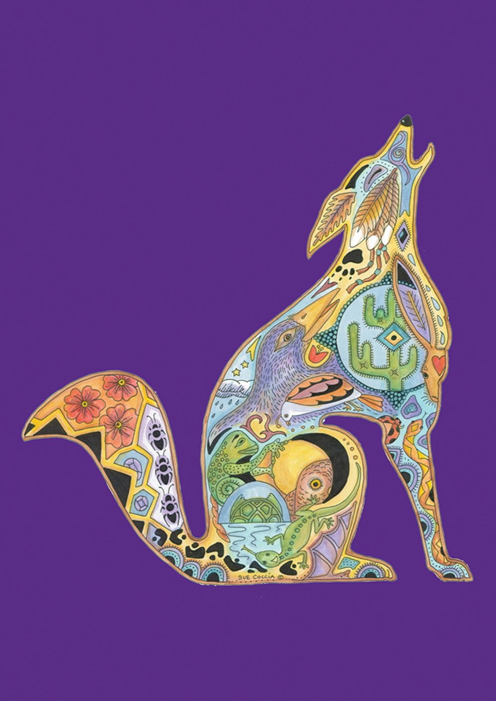 Toland Home Garden Animal Spirits- Howling Wolf Indigenous Howling Wolf ...