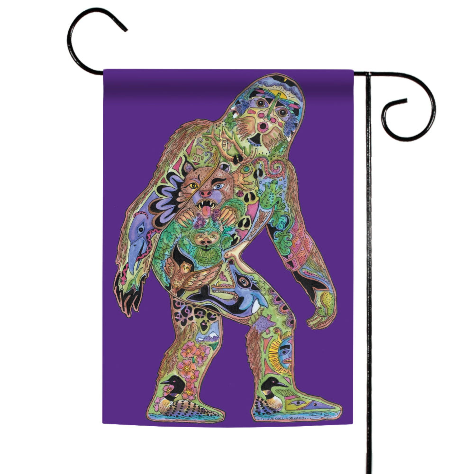 Toland Home Garden Purple and Brown Animal Spirits Sasquatch Outdoor ...